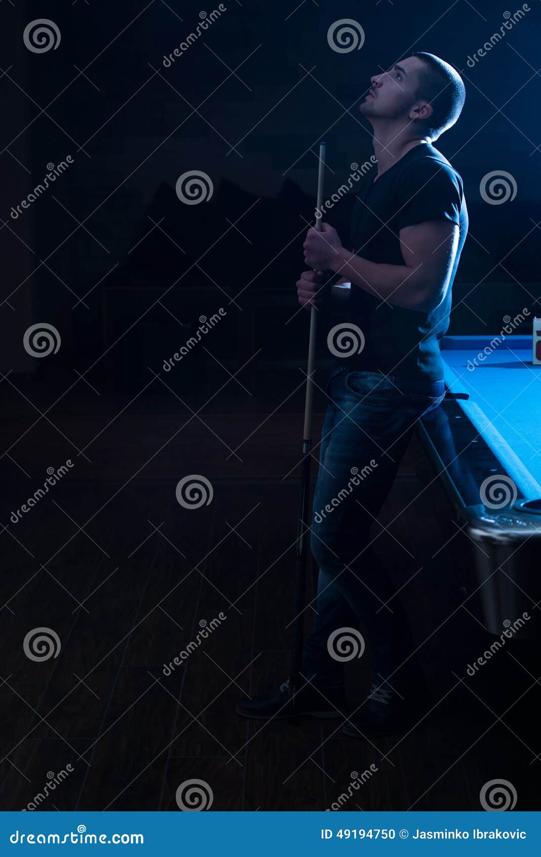 Sad Man Lost His Billiard Game Stock Photo - Image of leisure, game ...