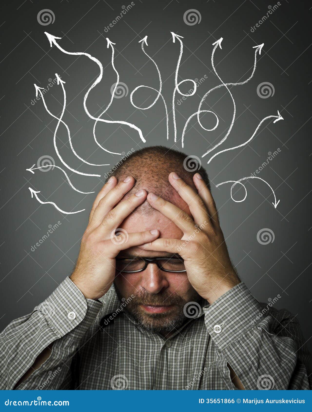 Sad man. Man in thoughts. stock photo. Image of doubt - 35651866