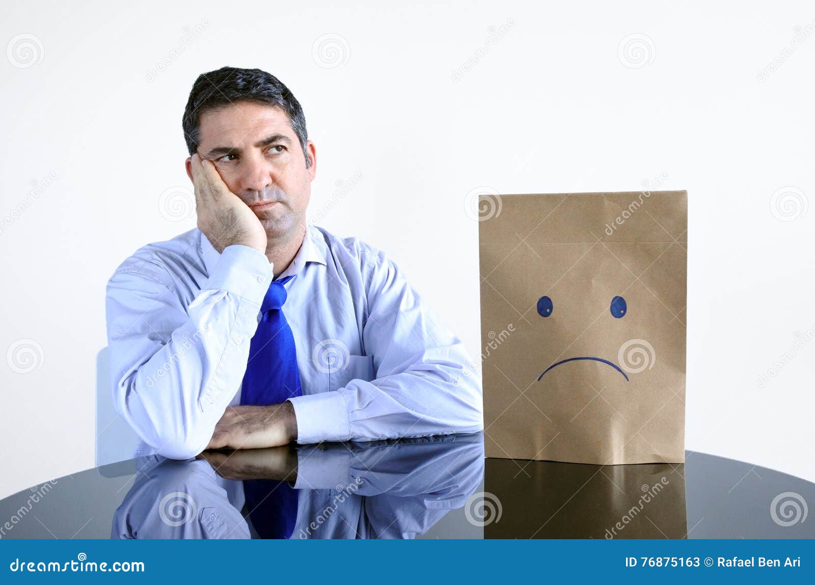 Sad Man Sit at the Table Alone Stock Image - Image of grief, negative ...