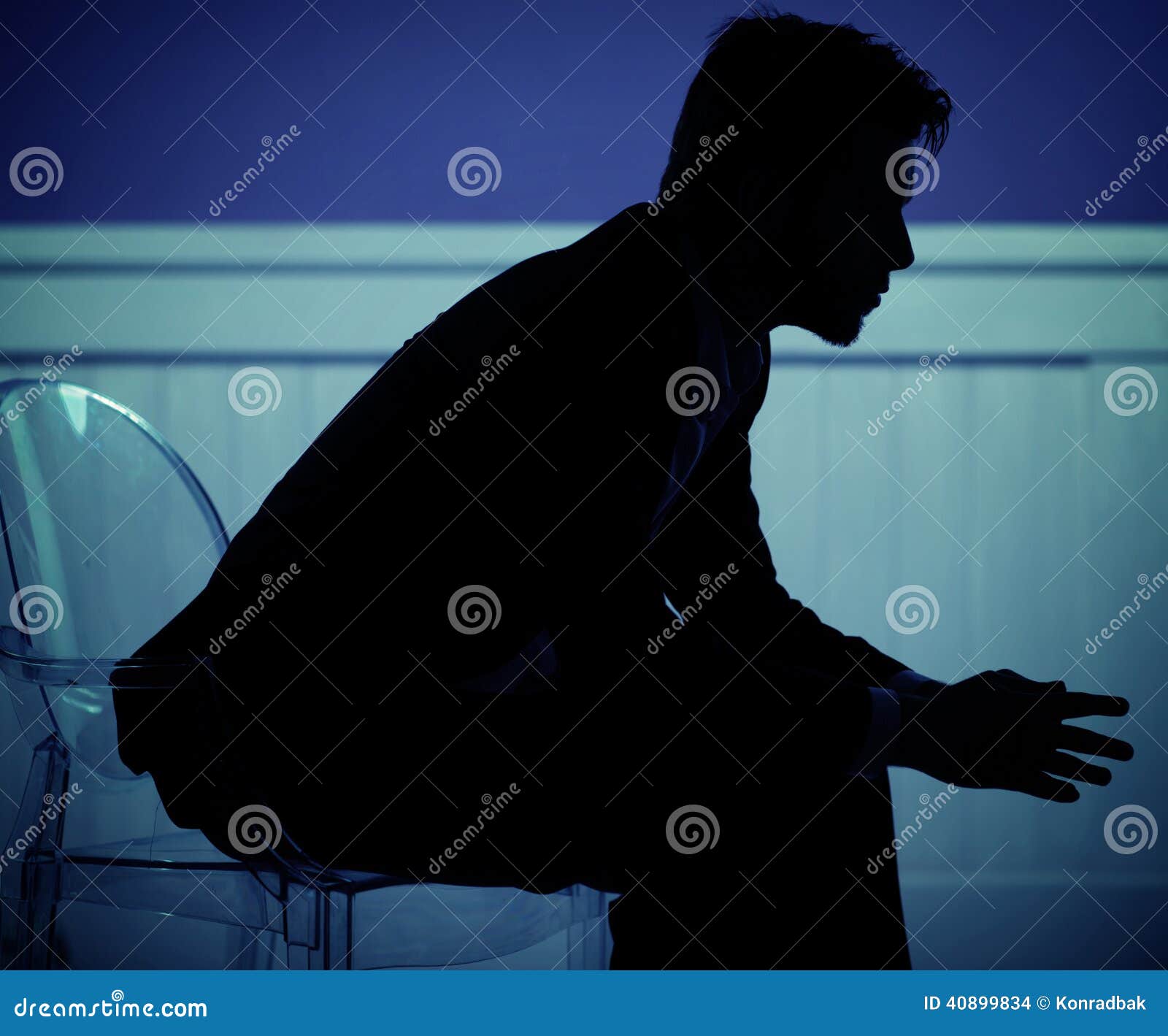Sad Man Siting on the Chair Stock Photo - Image of desire, businessman ...