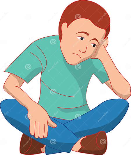 Sad man stock vector. Illustration of crying, loneliness - 40312039