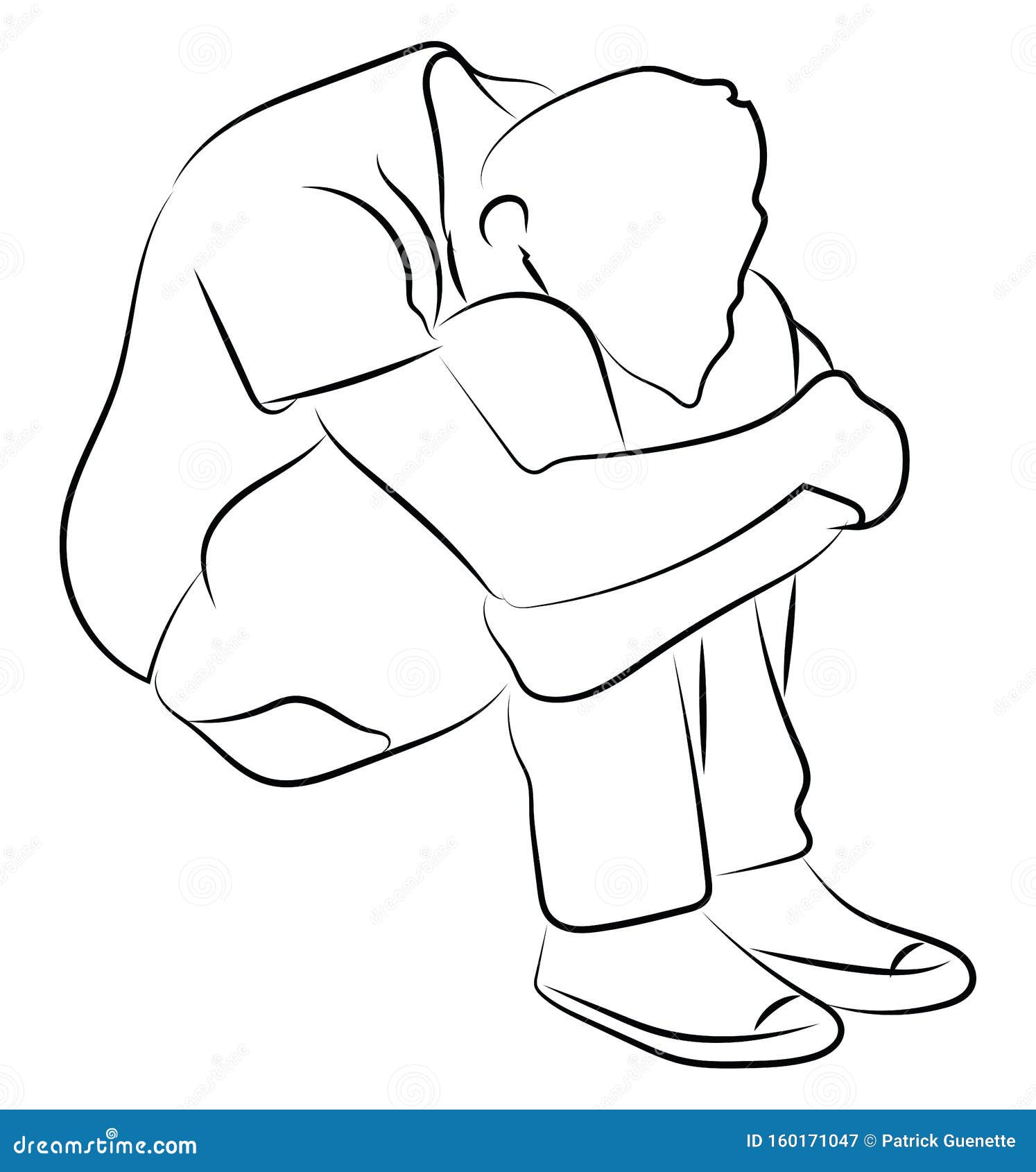 Sad Man Sketch, Illustration, Vector Stock Vector - Illustration of ...