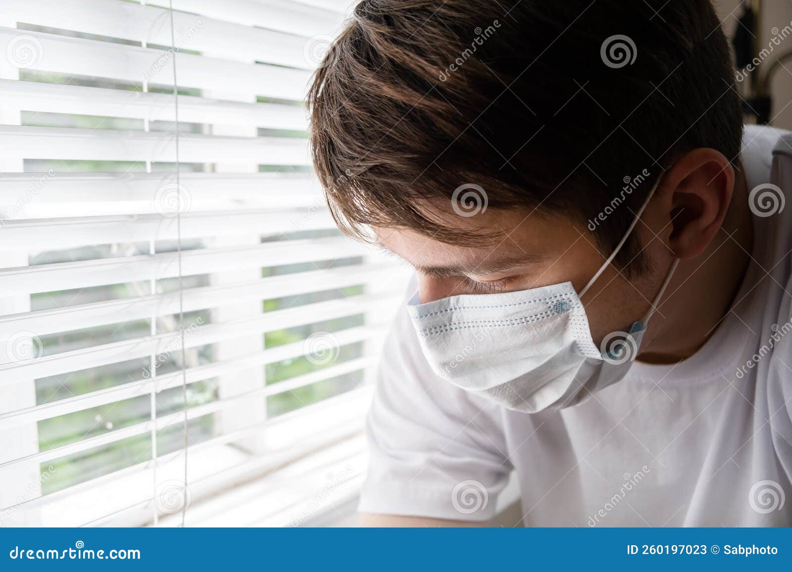 Sad Man in the Surgical Mask Stock Image - Image of lonely, isolation ...