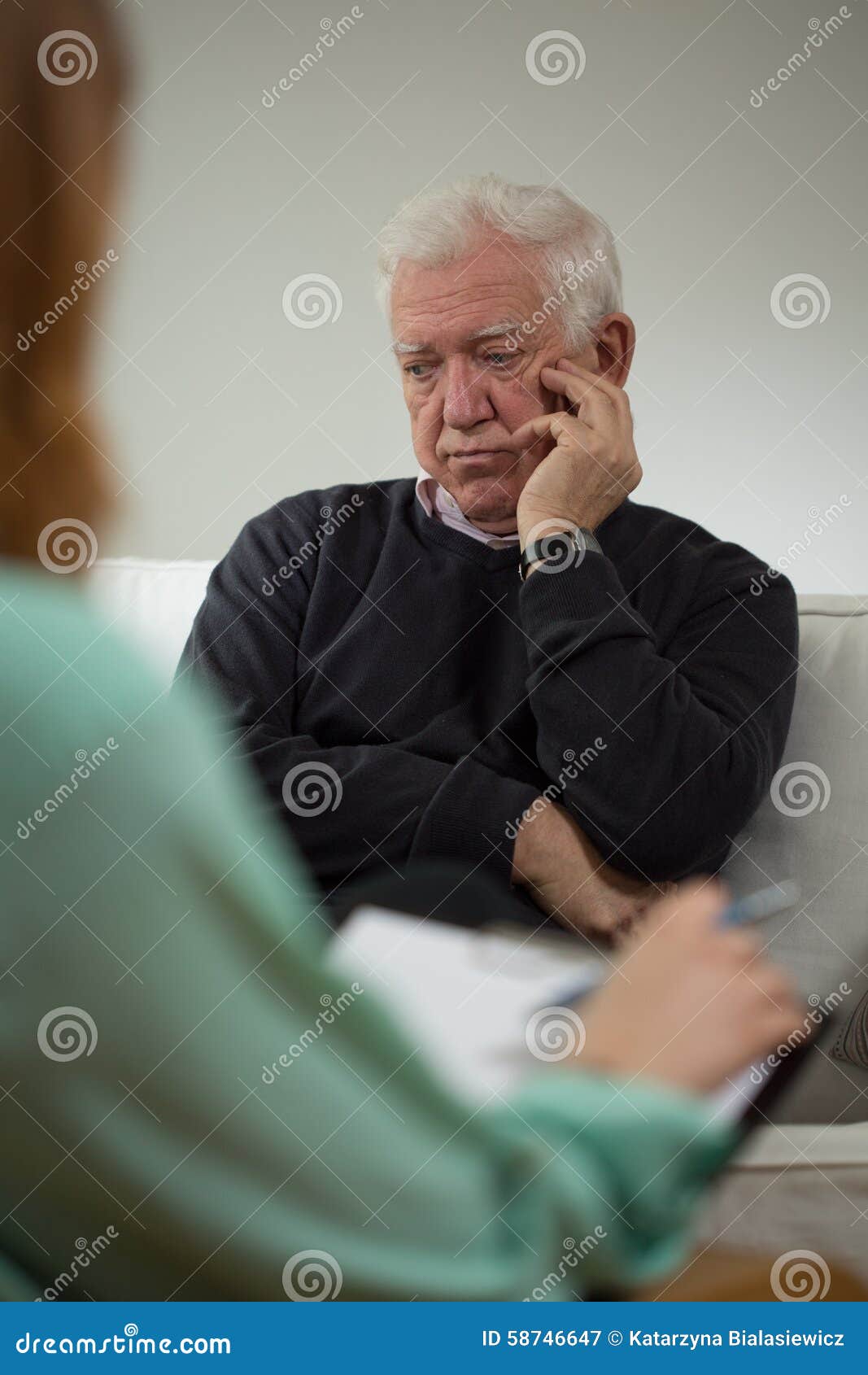 Sad Man Talking with Psychiatrist Stock Image - Image of listen ...