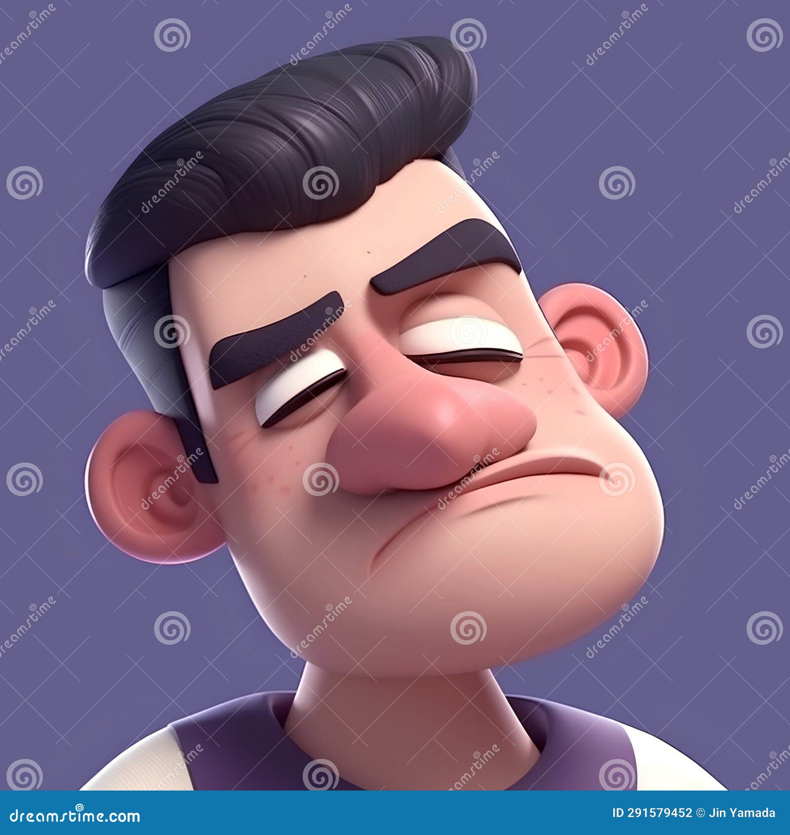 Sad Man with Tears on His Face, 3d Render Illustration. Stock ...