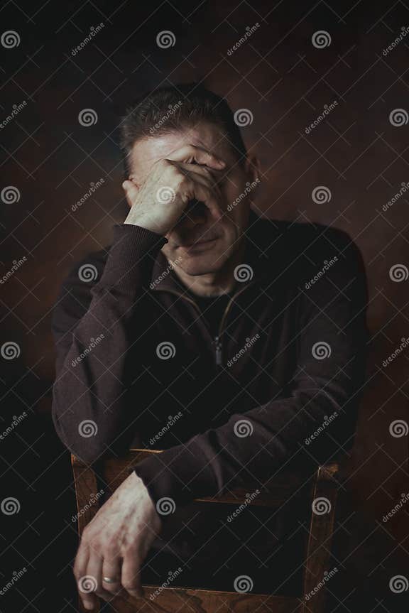 Sad Man Thinking about His Problems Stock Image - Image of suffer ...