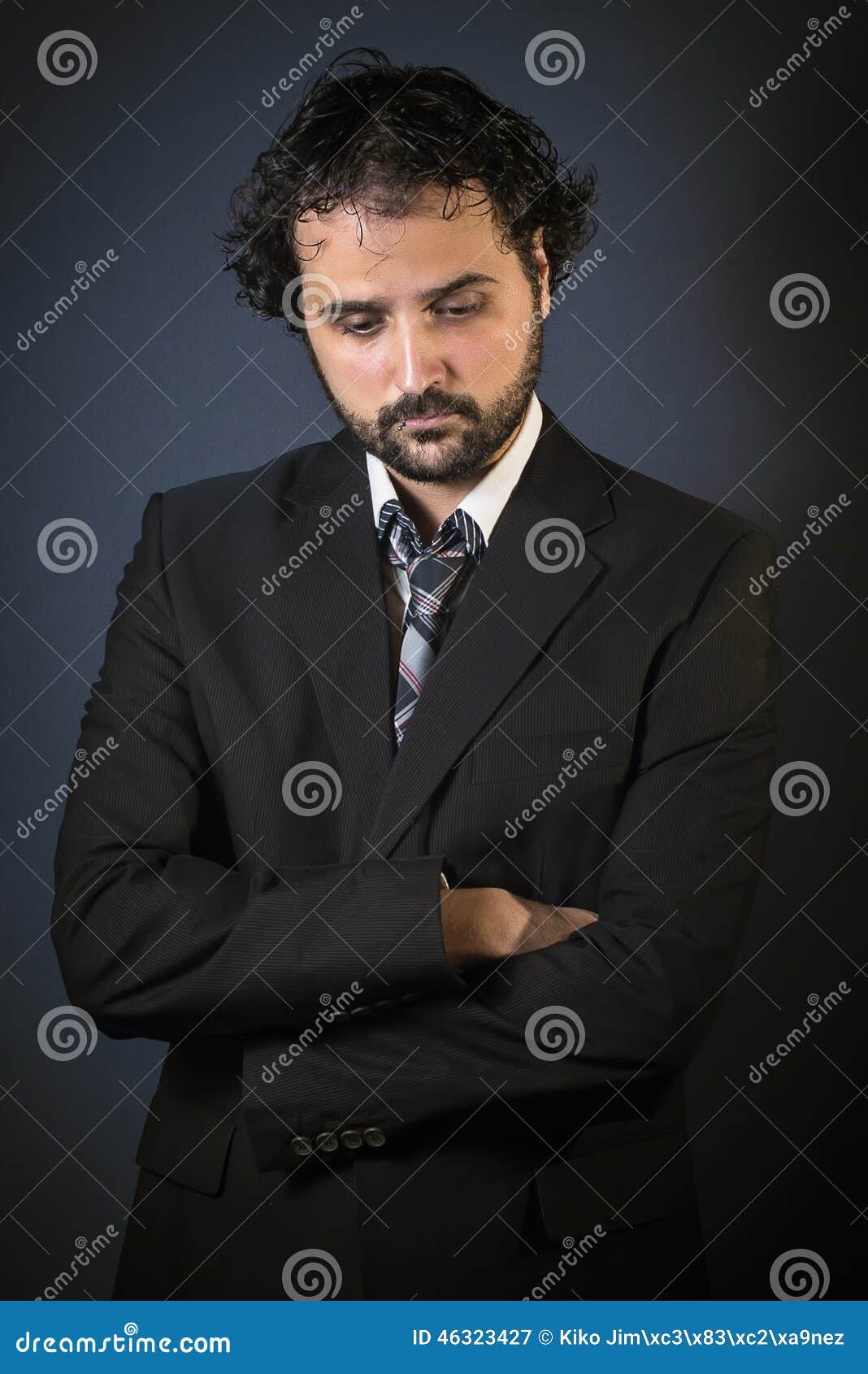 Sad man thinking stock image. Image of idea, look, isolated - 46323427