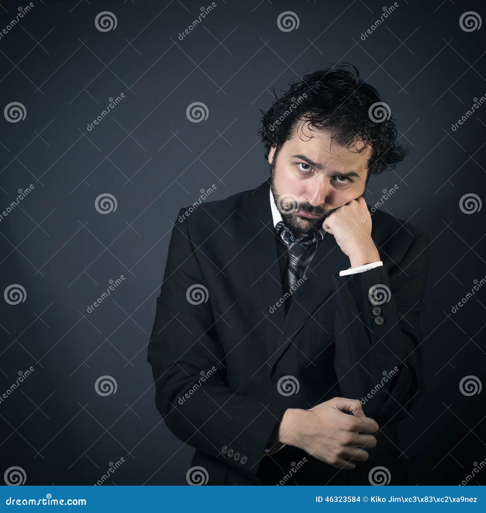 Sad man thinking stock photo. Image of corporate, human - 46323584