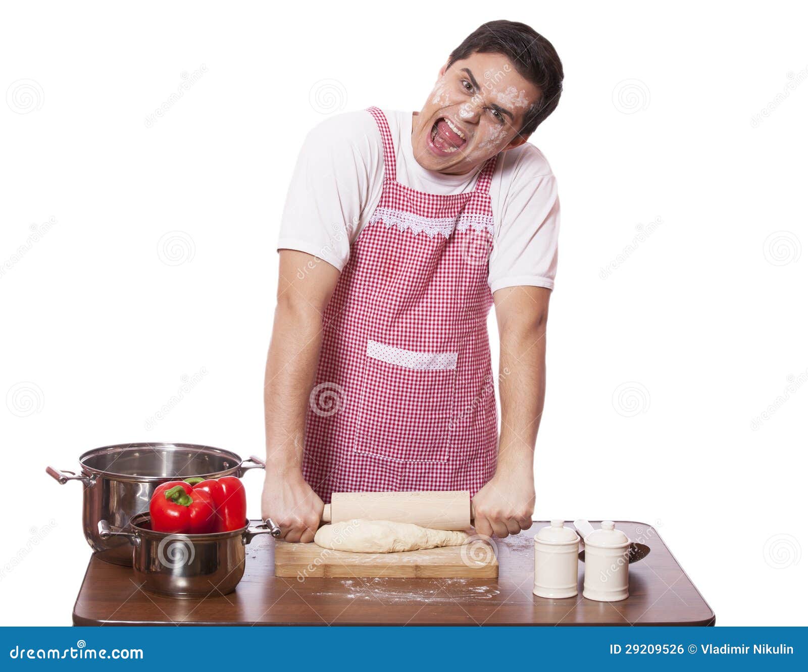 Sad man try to cooking stock photo. Image of housework - 29209526
