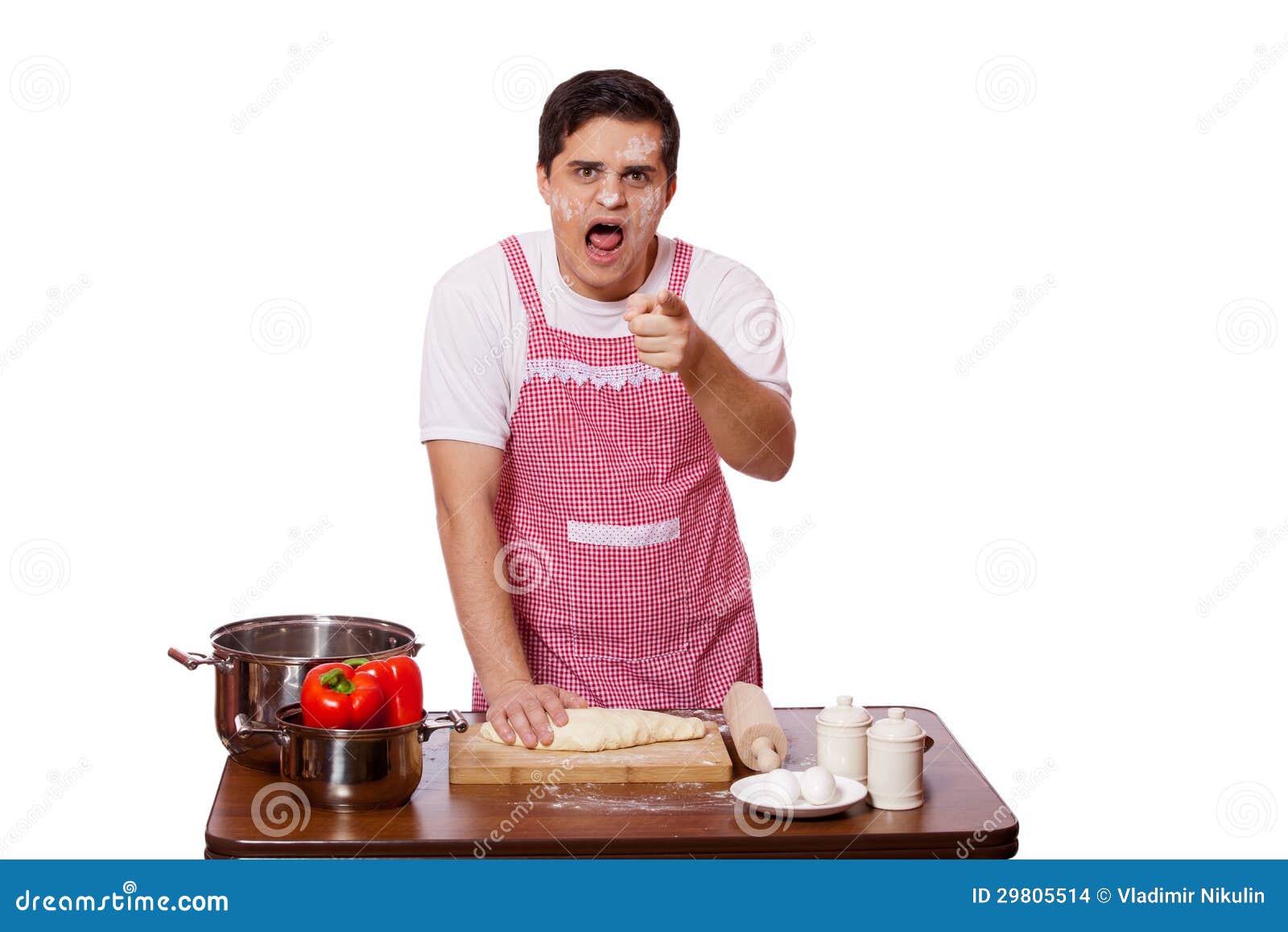 Sad man try to cooking. stock photo. Image of lifestyle - 29805514