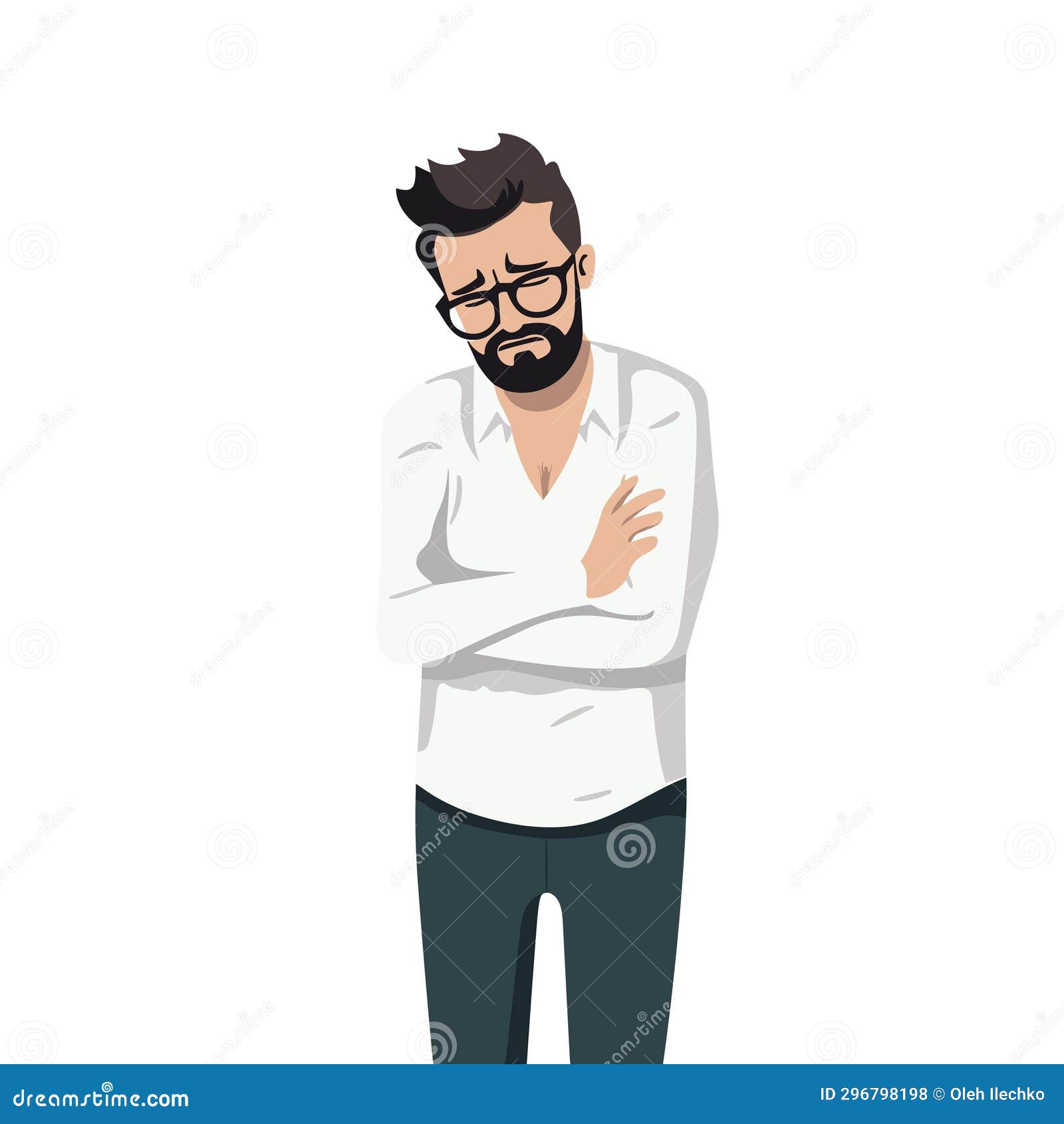 Sad Man Vector Flat Minimalistic Isolated Illustration Stock Vector ...