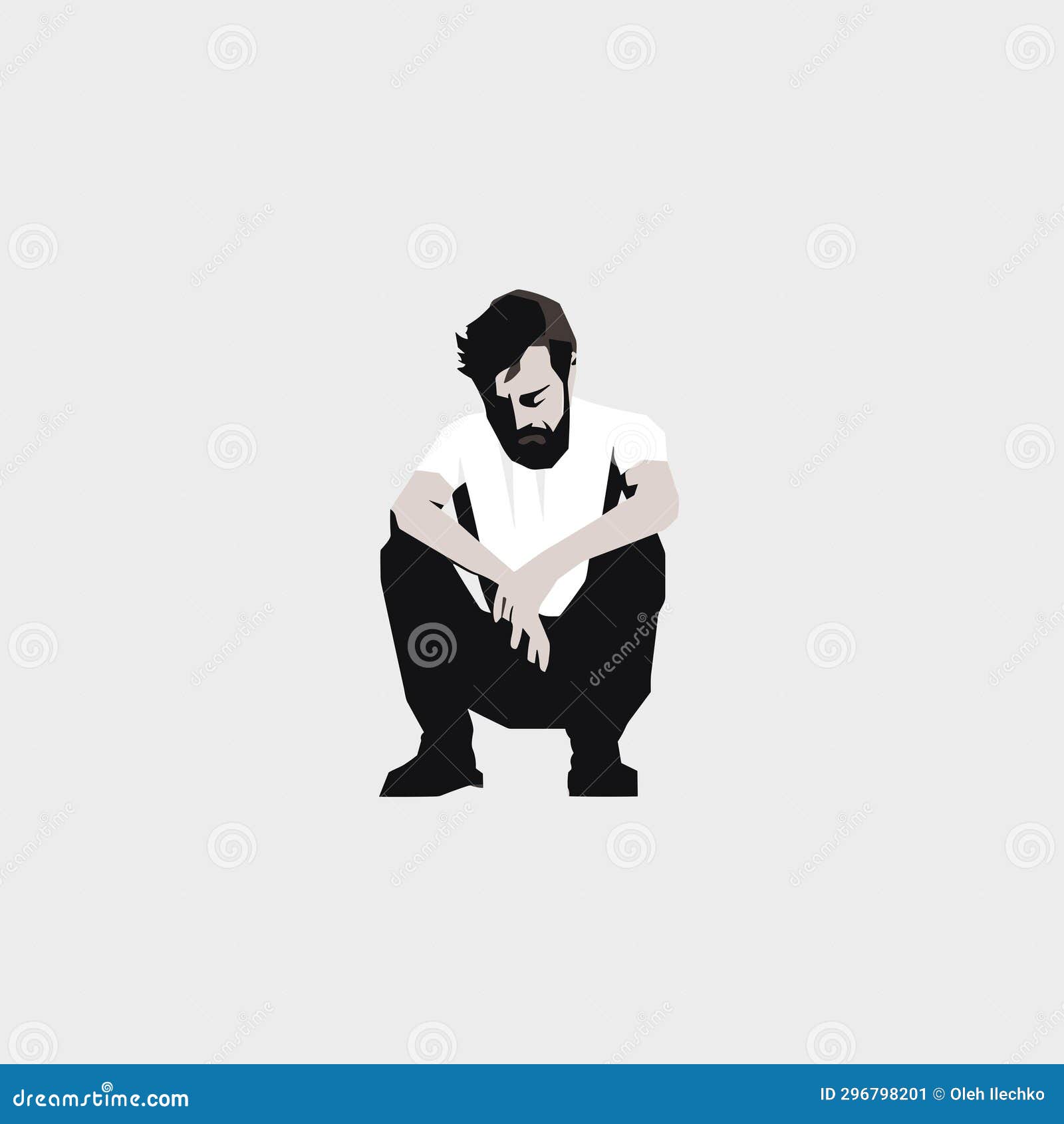 Sad Man Vector Flat Minimalistic Isolated Illustration Stock Vector ...