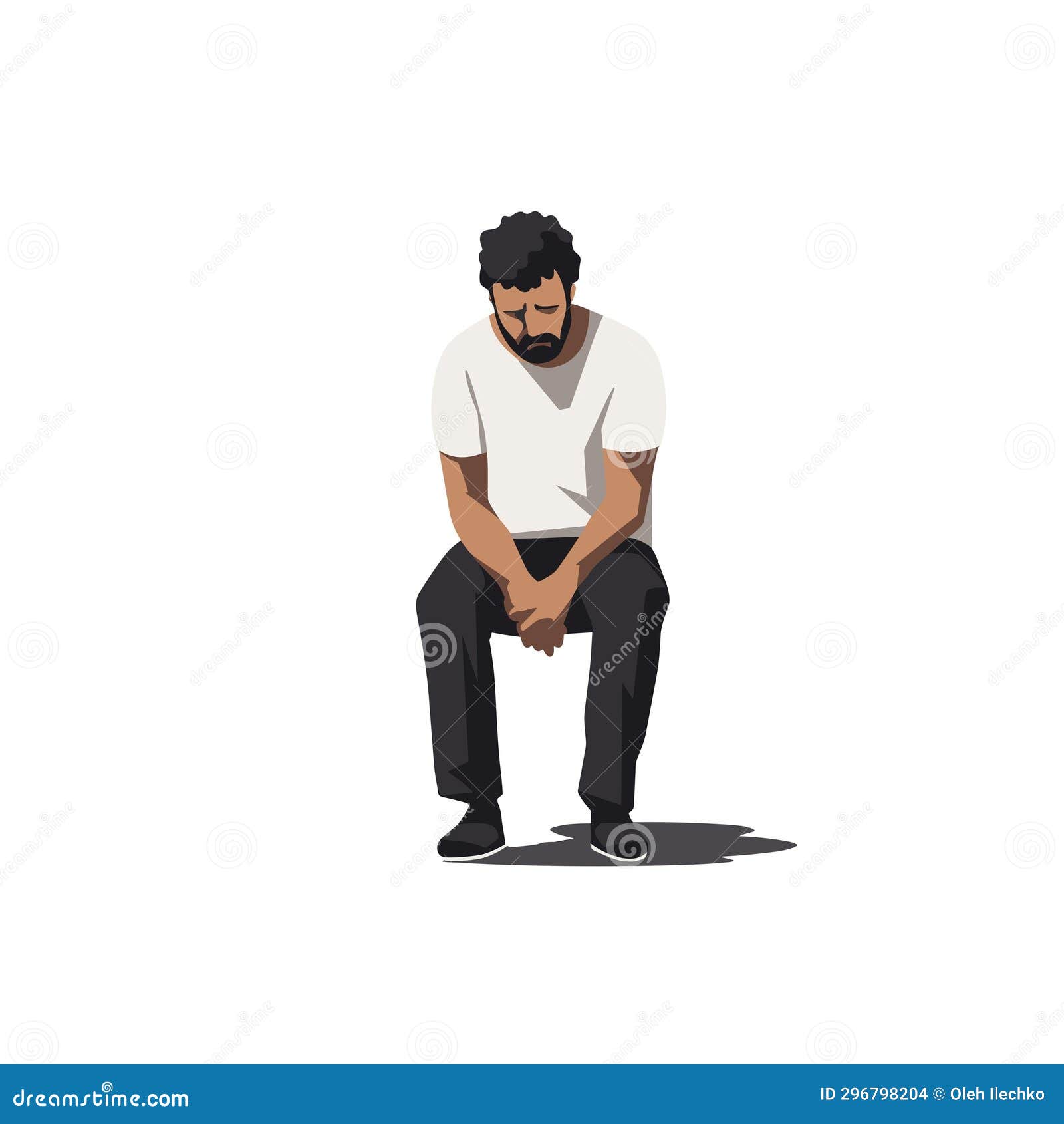 Sad Man Vector Flat Minimalistic Isolated Illustration Stock Vector ...