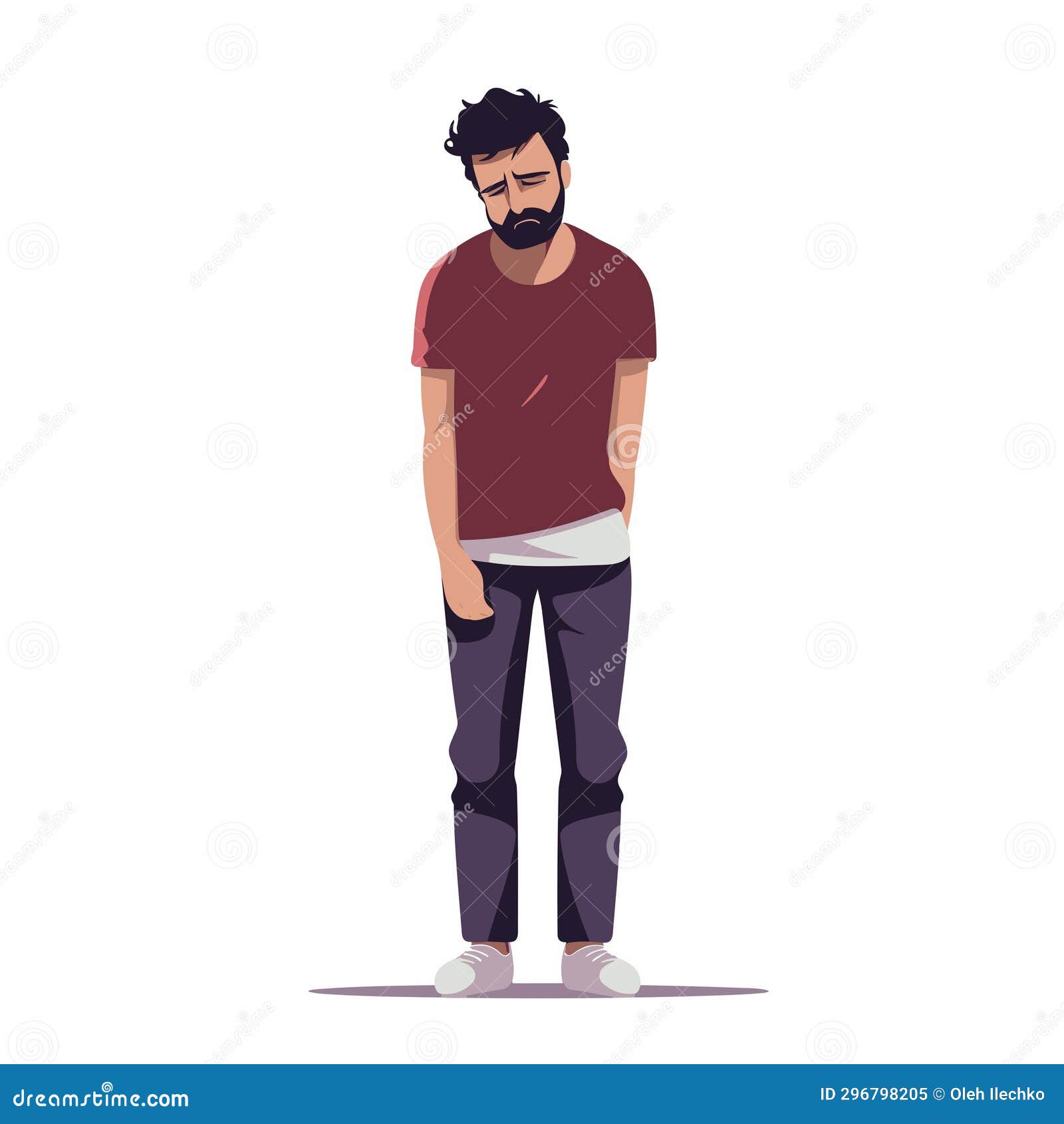 Sad Man Vector Flat Minimalistic Isolated Illustration Stock Vector ...