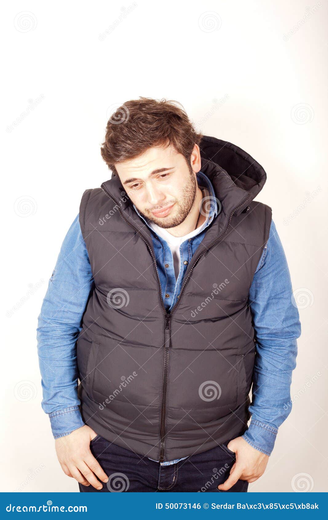 Sad man stock photo. Image of caucasian, hair, acting - 50073146