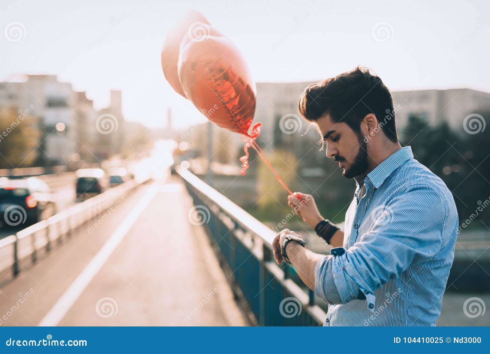 Sad Man Waiting for Date on Valentine Date Stock Image - Image of ...