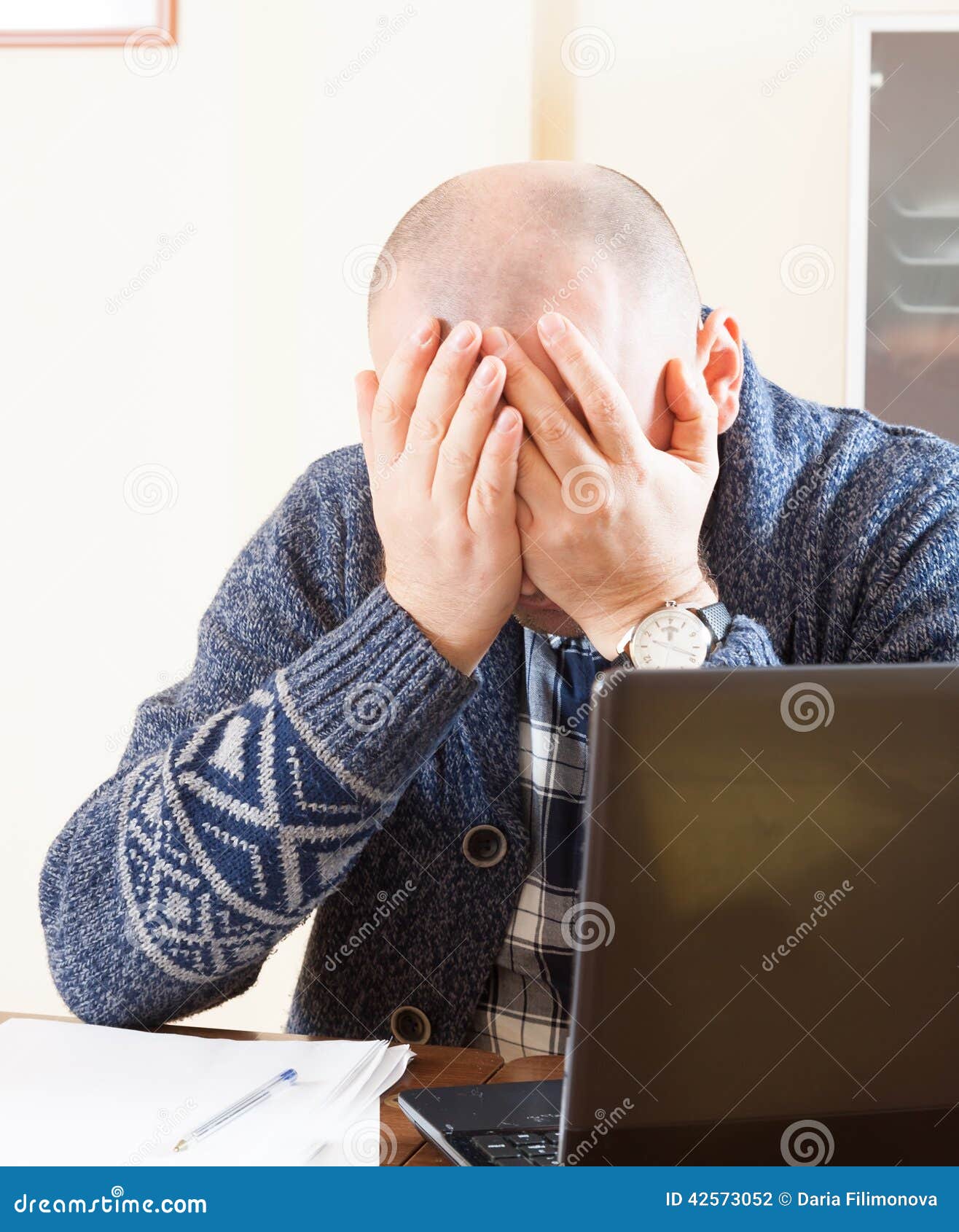 Sad man at work stock photo. Image of surfing, computer - 42573052