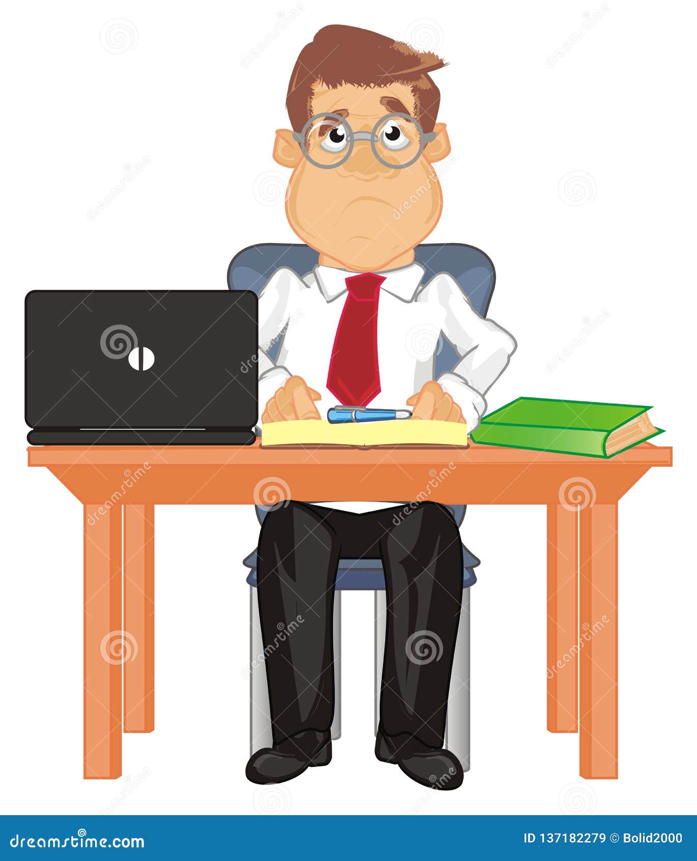 Sad manager sit stock illustration. Illustration of manager - 137182279