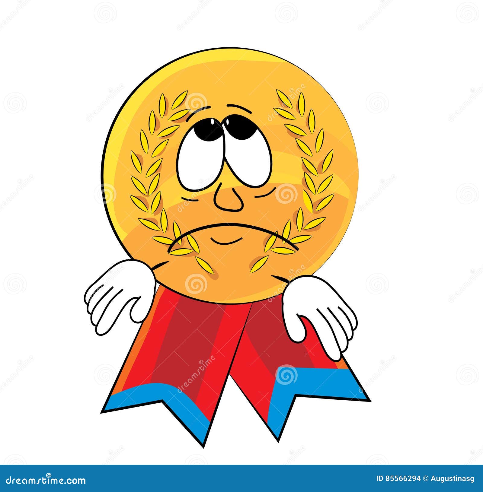Sad medal cartoon stock illustration. Illustration of white - 85566294