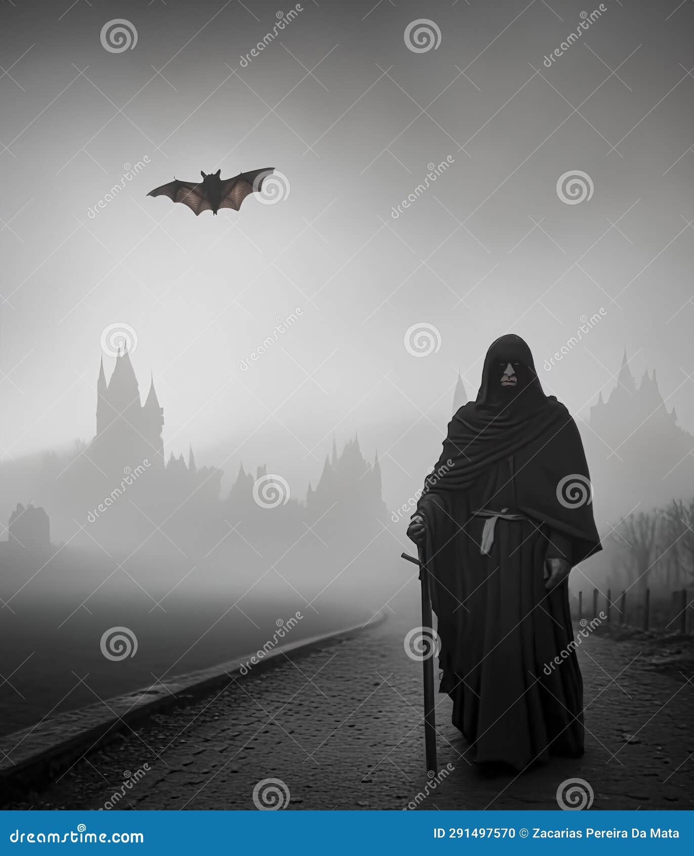 Sad medieval lepers stock illustration. Illustration of view - 291497570