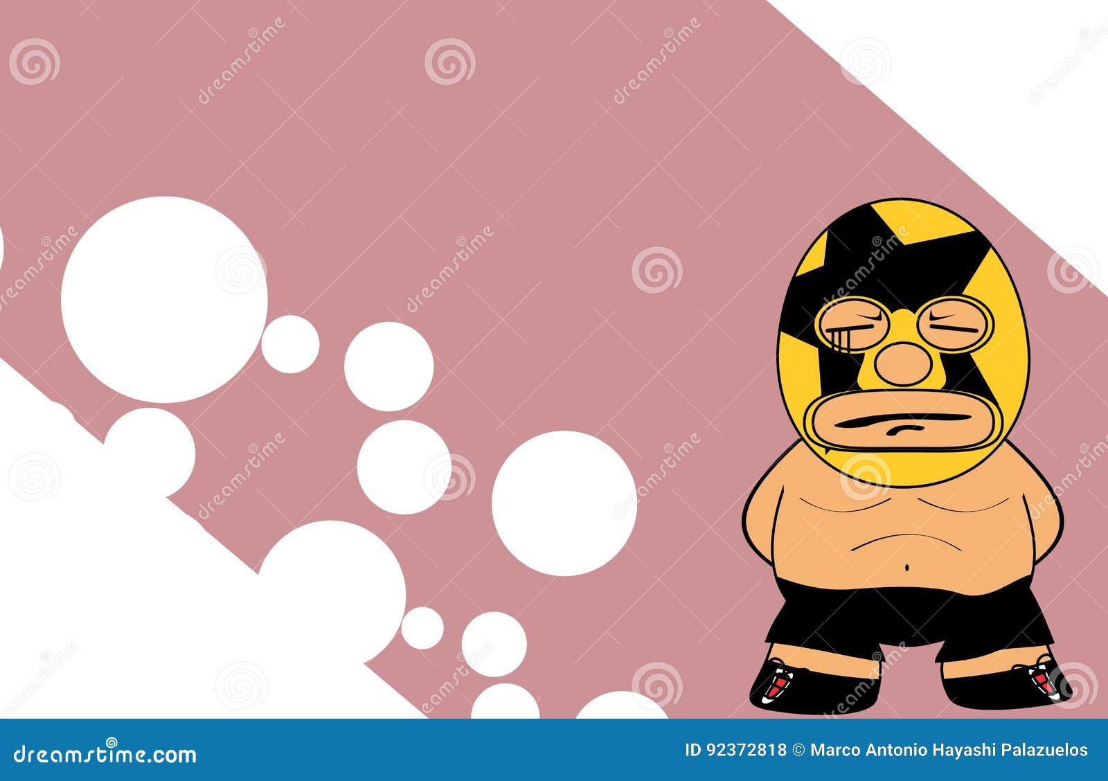 Sad Mexican Wrestler Cartoon Expression Background Stock Vector ...