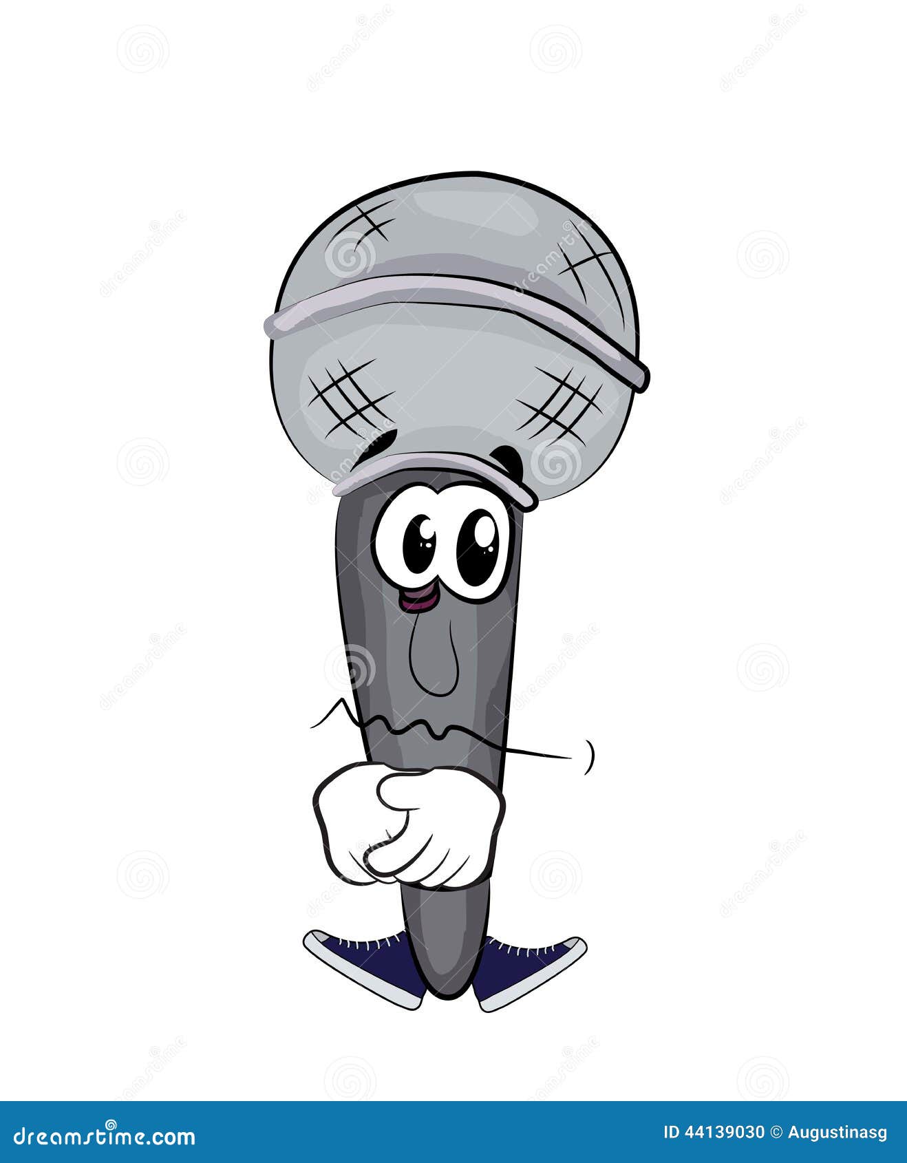 Sad microphone cartoon stock illustration. Illustration of isolated ...