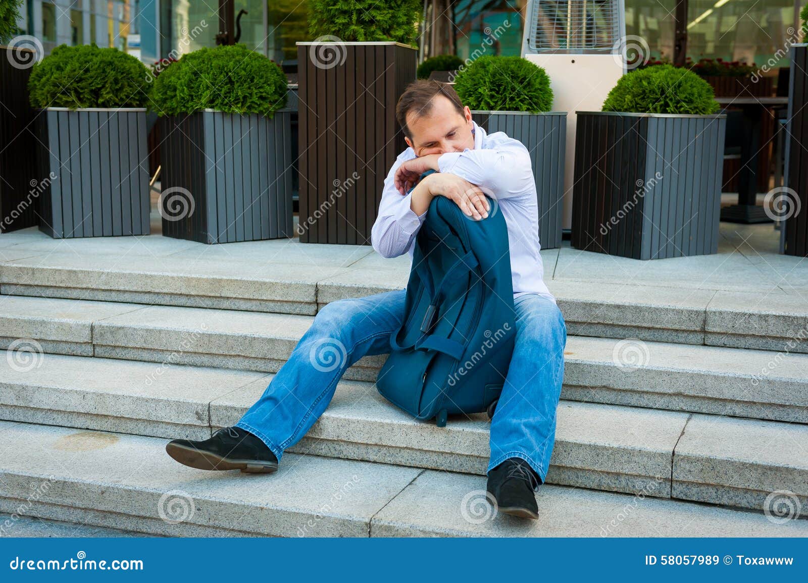 Sad Middle Age Man Portrait Stock Image - Image of divorce, problem ...