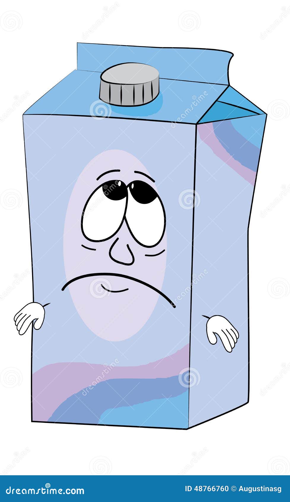Sad milk cartoon stock illustration. Illustration of isolated - 48766760