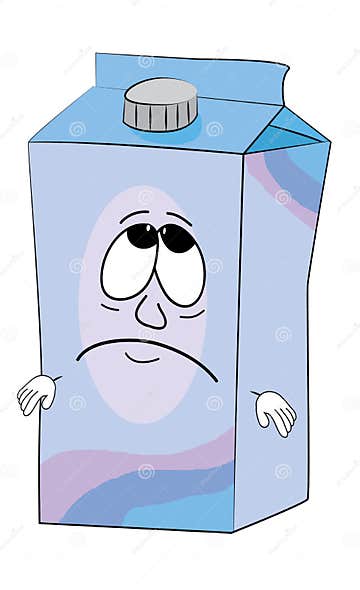 Sad milk cartoon stock illustration. Illustration of isolated - 48766760