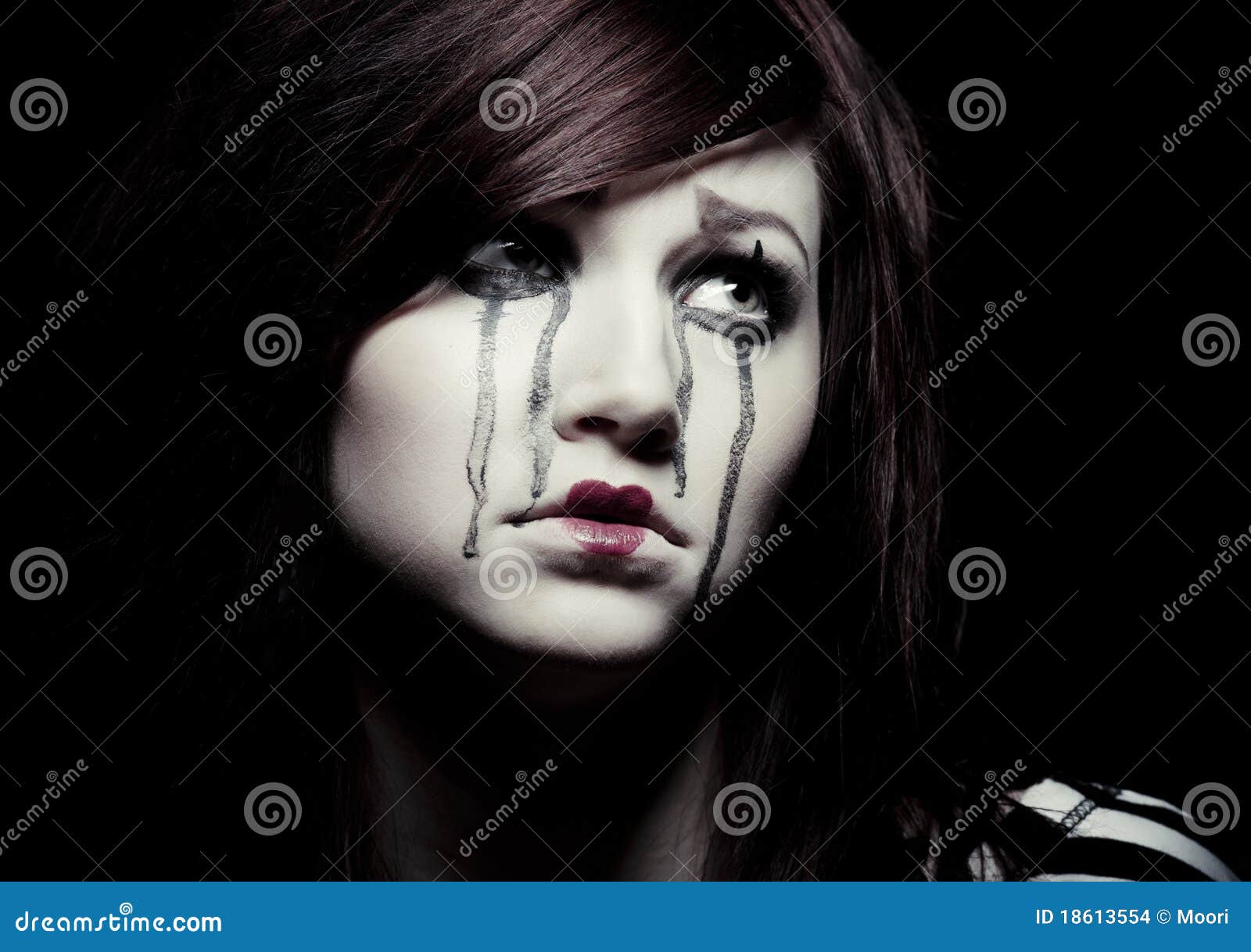Sad mime stock photo. Image of artistic, makeup, girl - 18613554