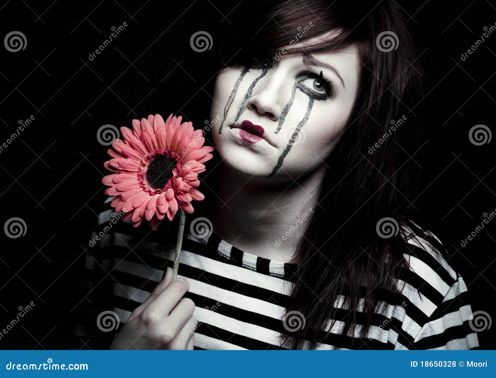 Sad mime stock photo. Image of artist, emotional, grease - 18650328