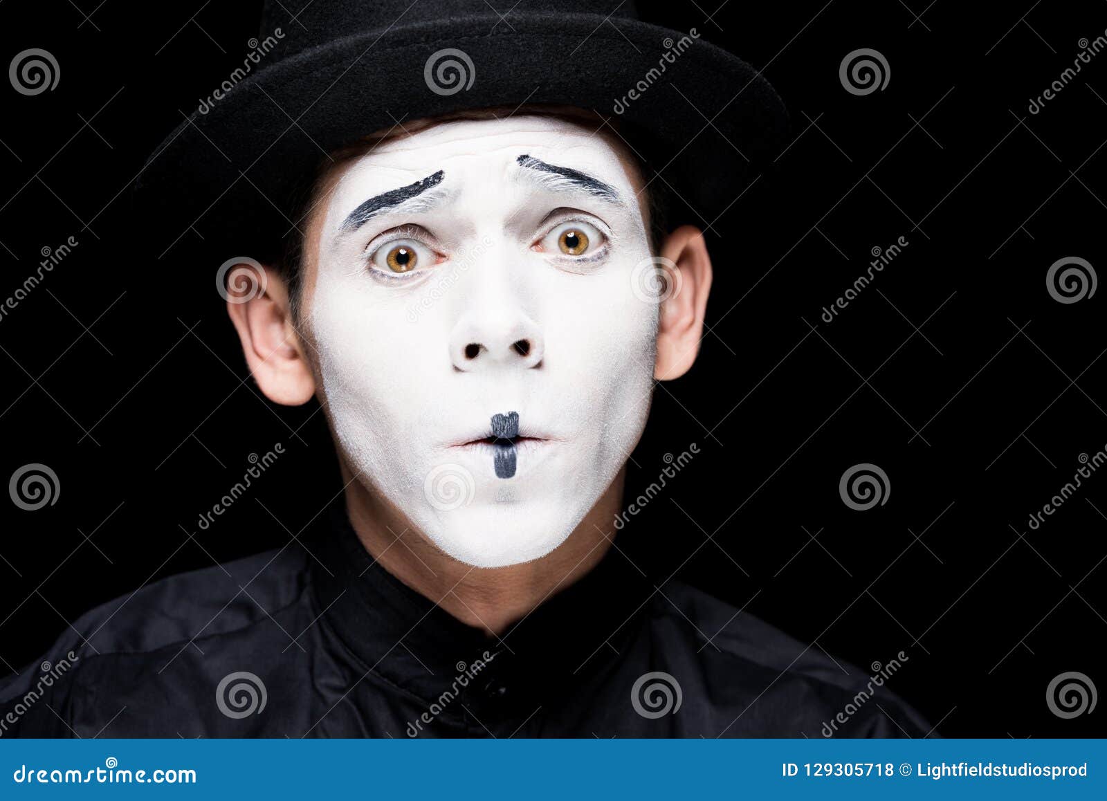 Sad mime looking at camera stock photo. Image of humour - 129305718