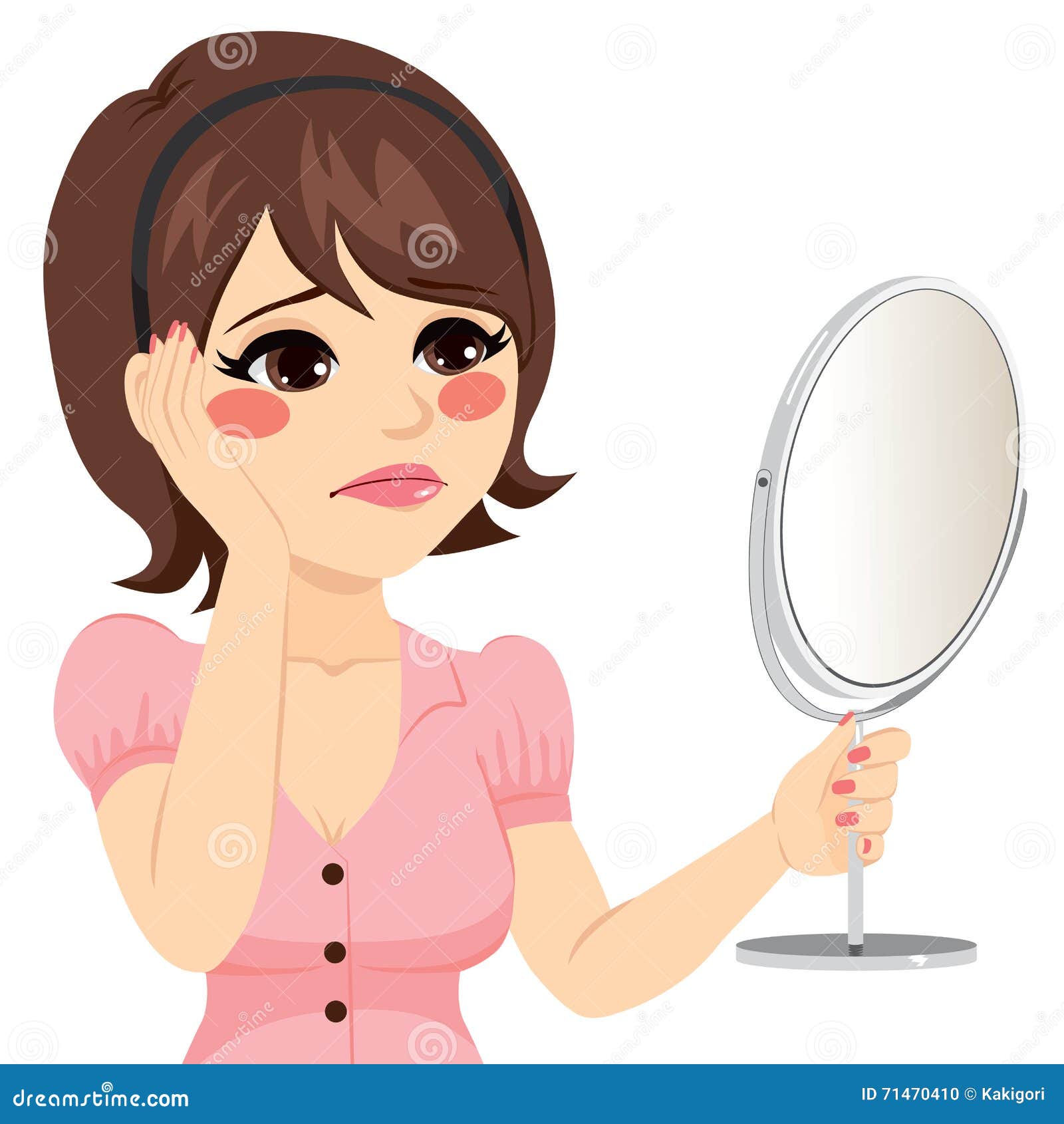 Sad Mirror Woman stock vector. Illustration of face, beautiful - 71470410