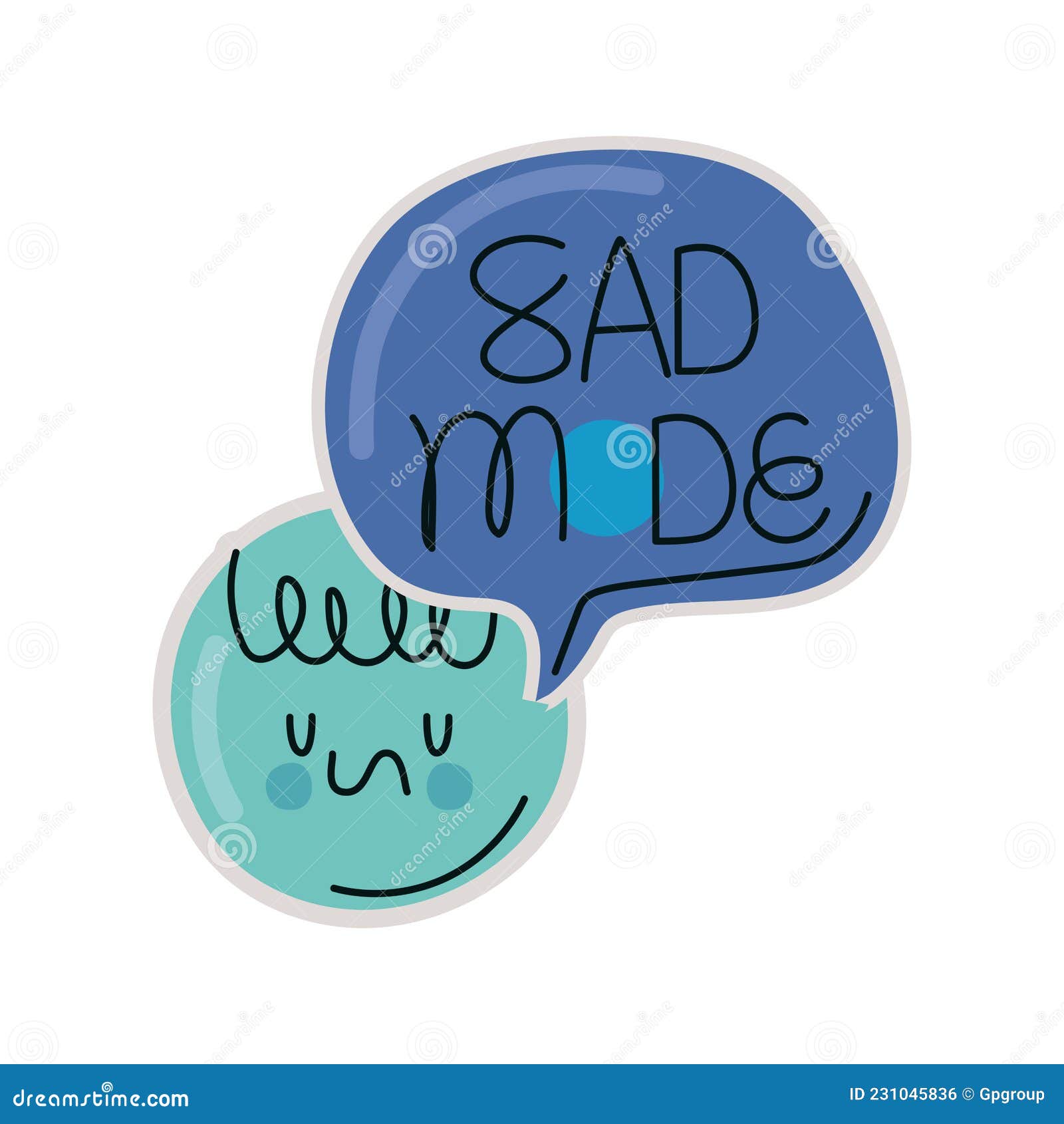 Sad mode patch stock vector. Illustration of design - 231045836