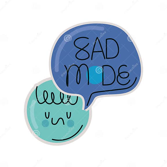 Sad mode patch stock vector. Illustration of design - 231045836