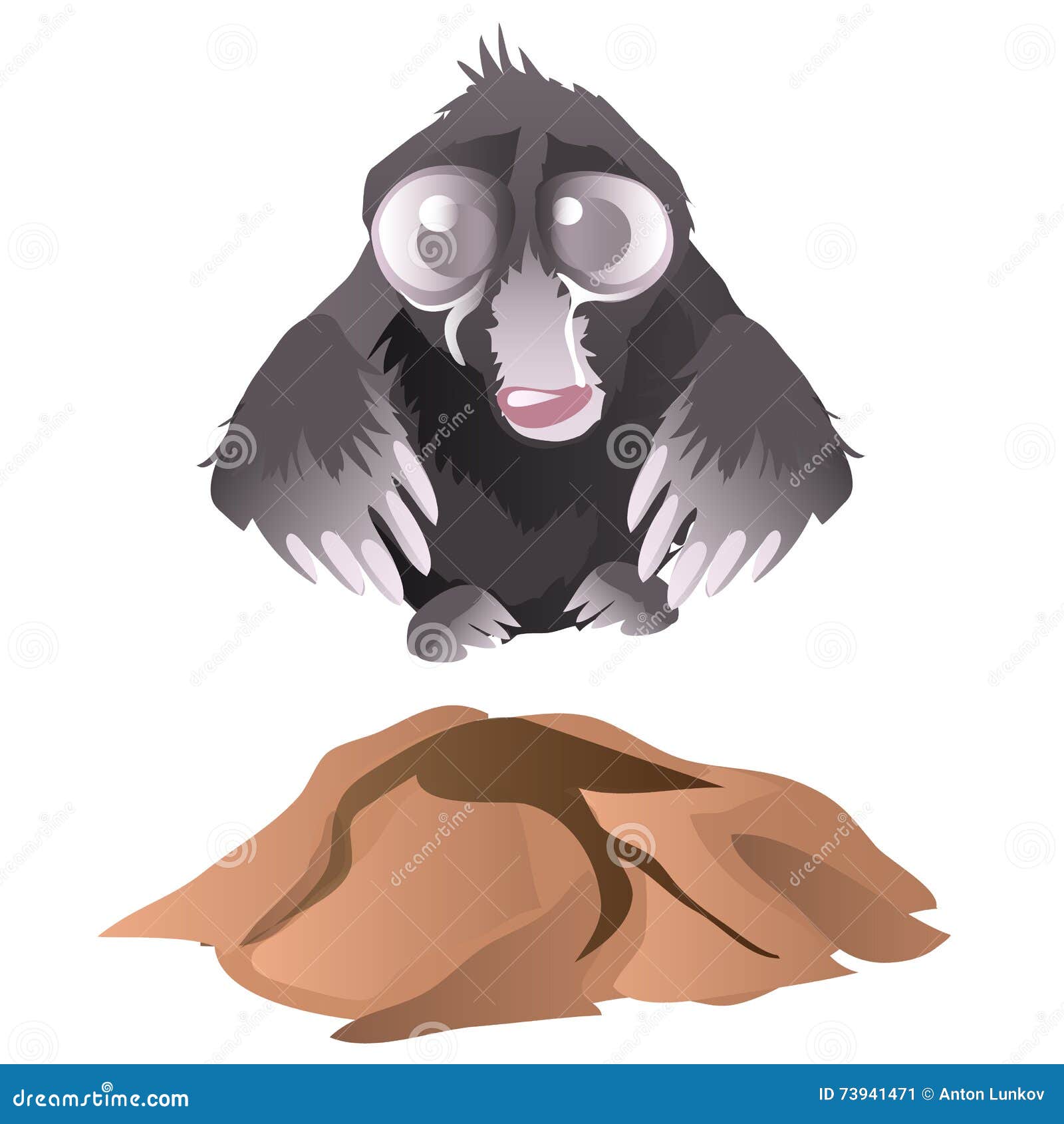 Sad Mole Crying Next Its Mink Stock Vector - Illustration of earth ...
