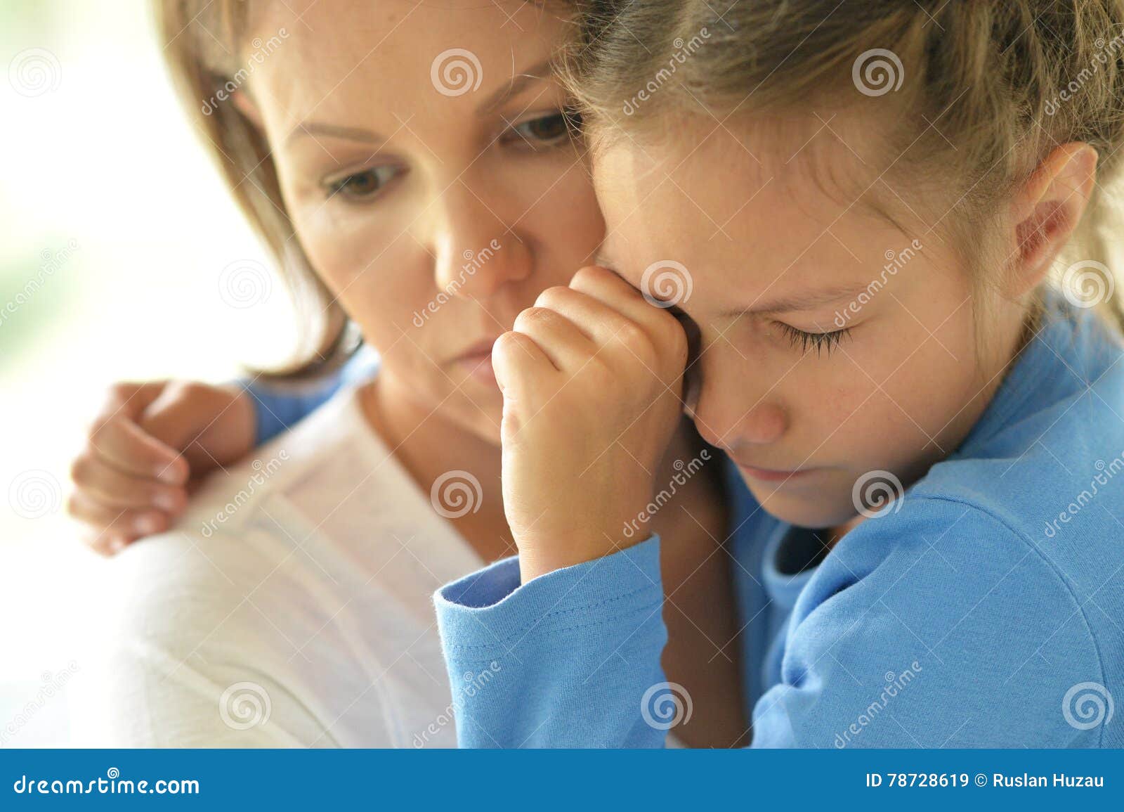 Sad mom and daughter stock image. Image of face, expression - 78728619