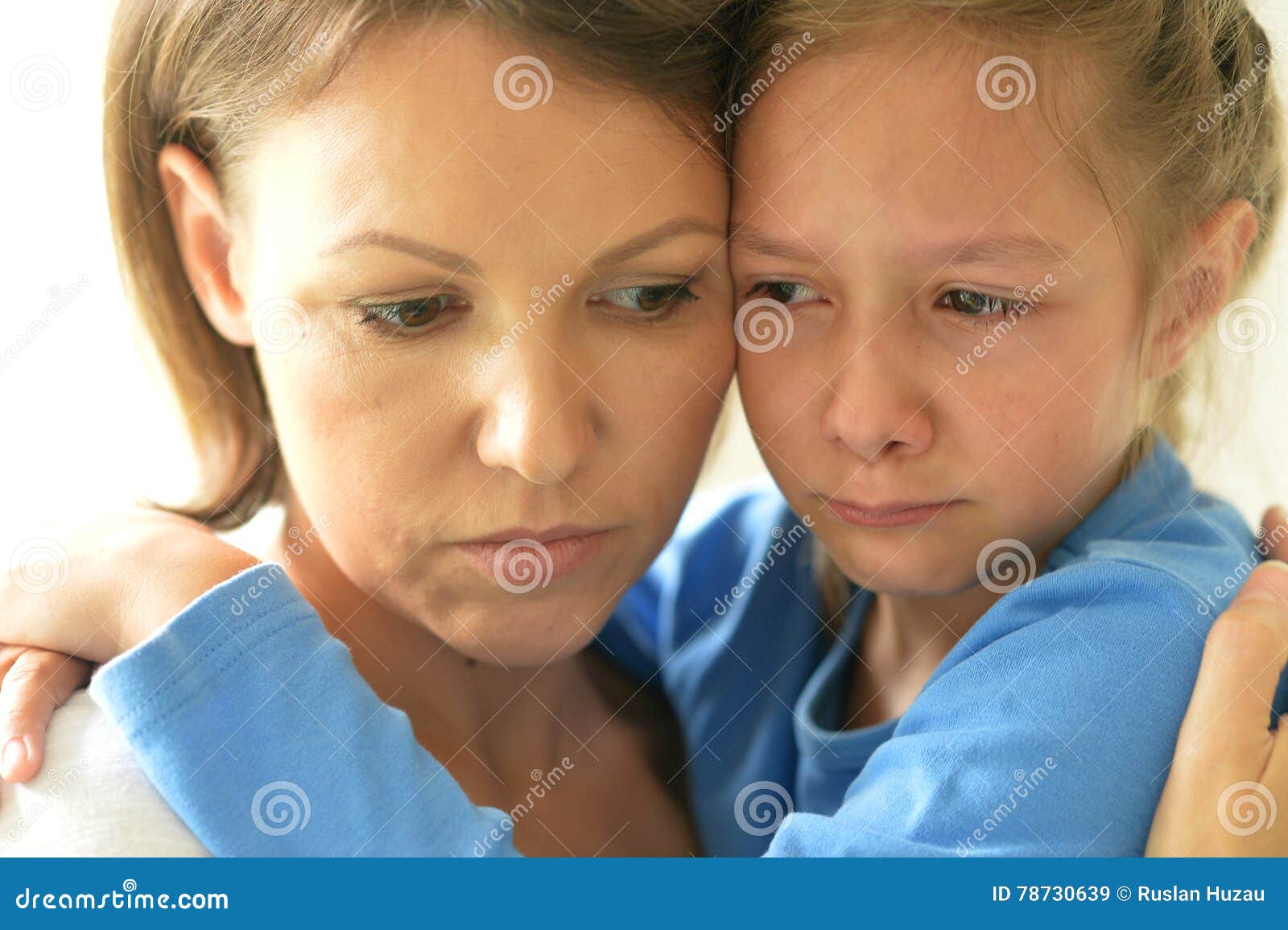 Sad mom and daughter stock image. Image of girl, home - 78730639