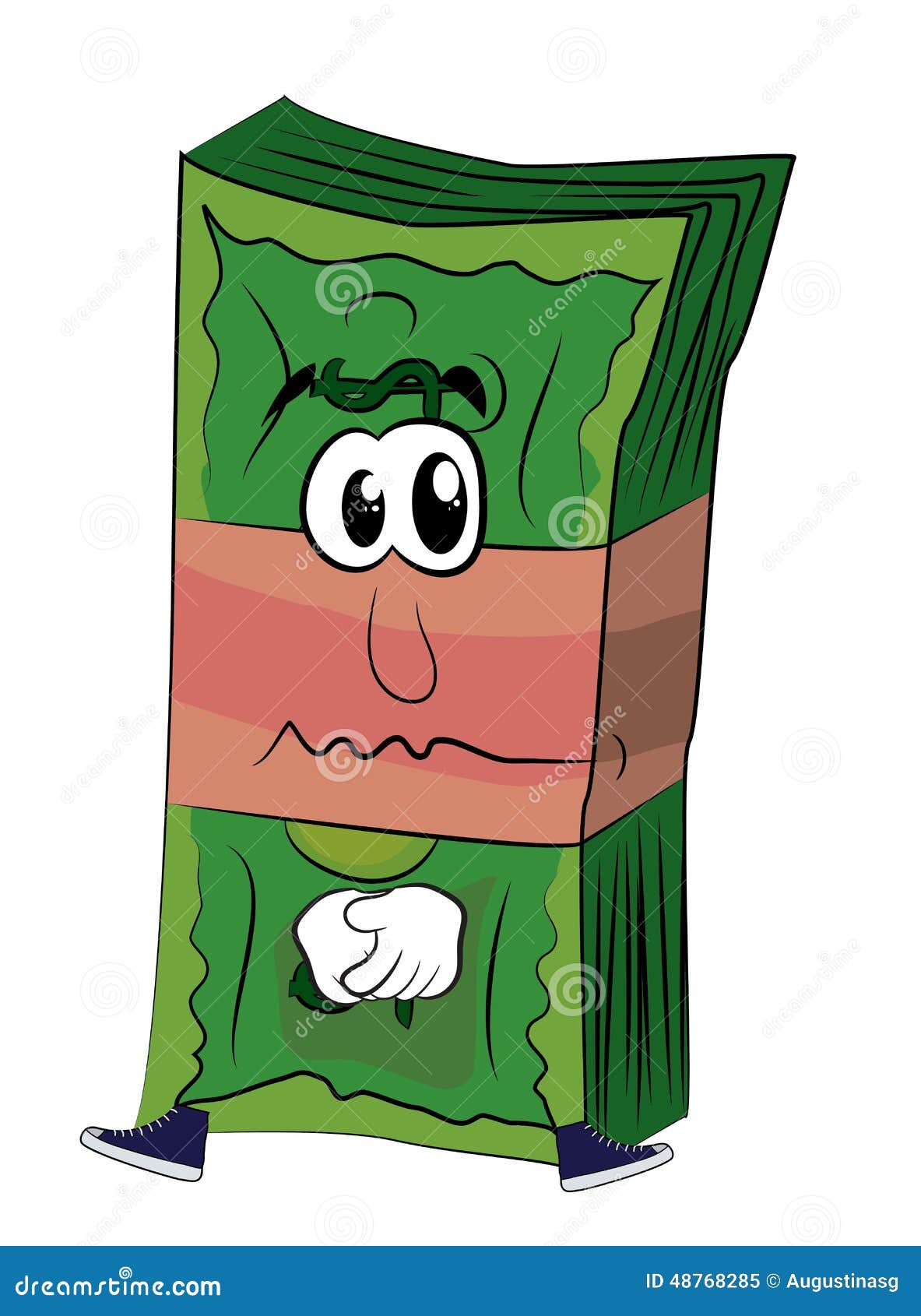 Sad money cartoon stock illustration. Illustration of sadness - 48768285