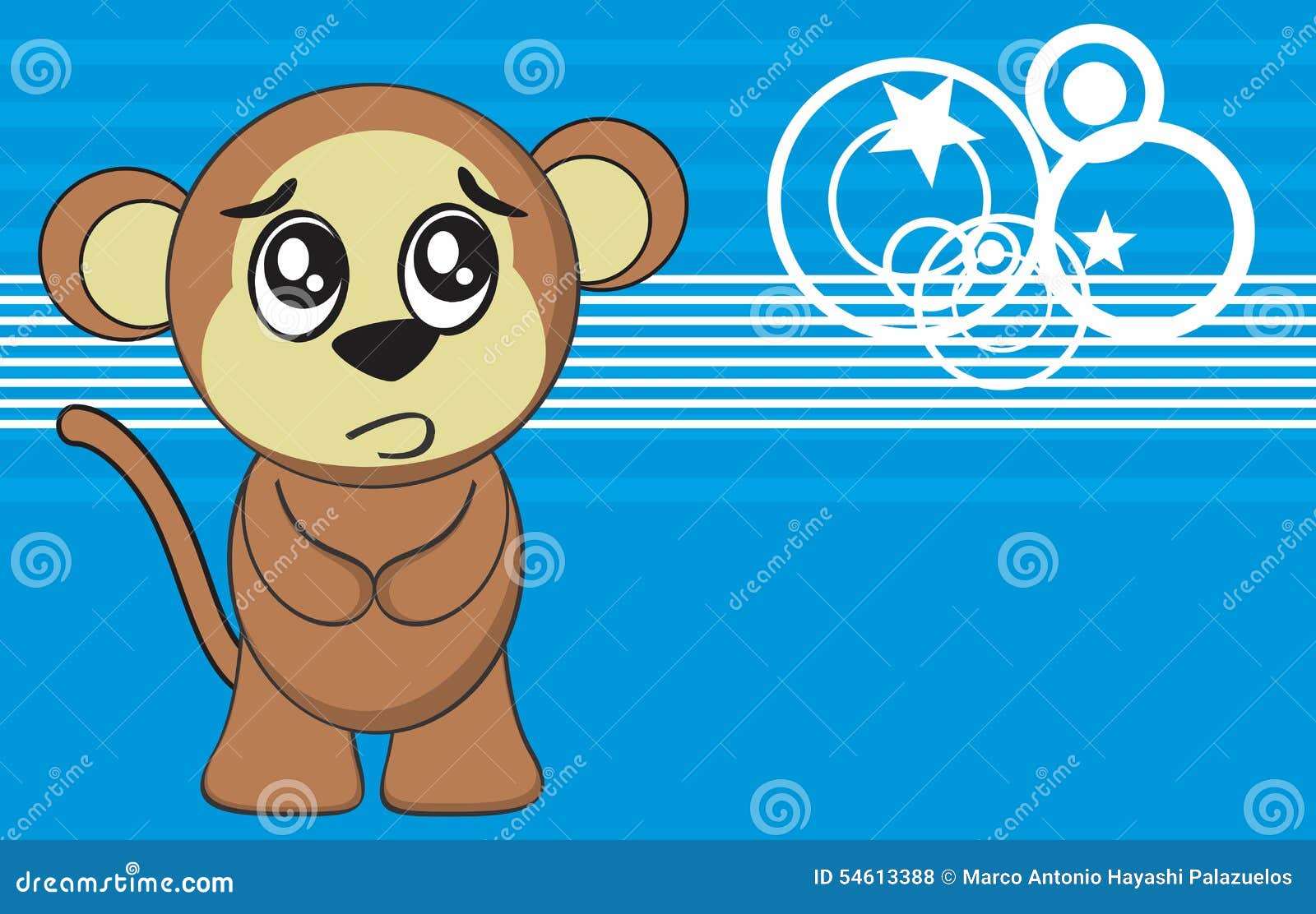 Sad Monkey Expression Cartoon Sticker Stock Vector - Illustration of ...