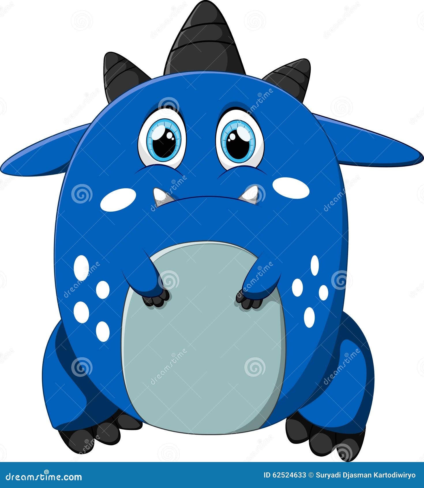 Sad monster cartoon stock vector. Illustration of problems - 62524633