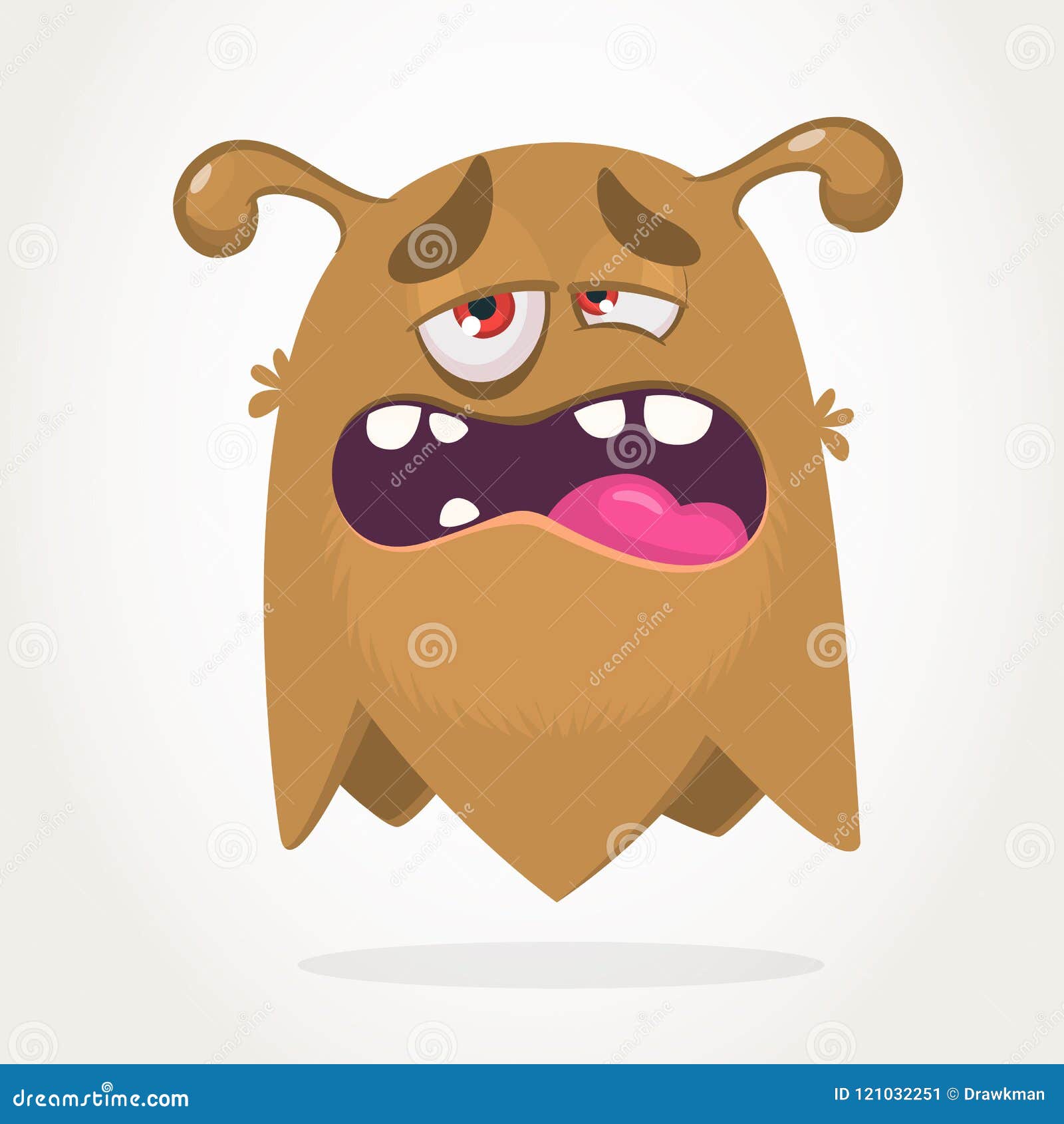 Sad Monster Expression, Halloween Cartoon Monster Vector Illustration ...