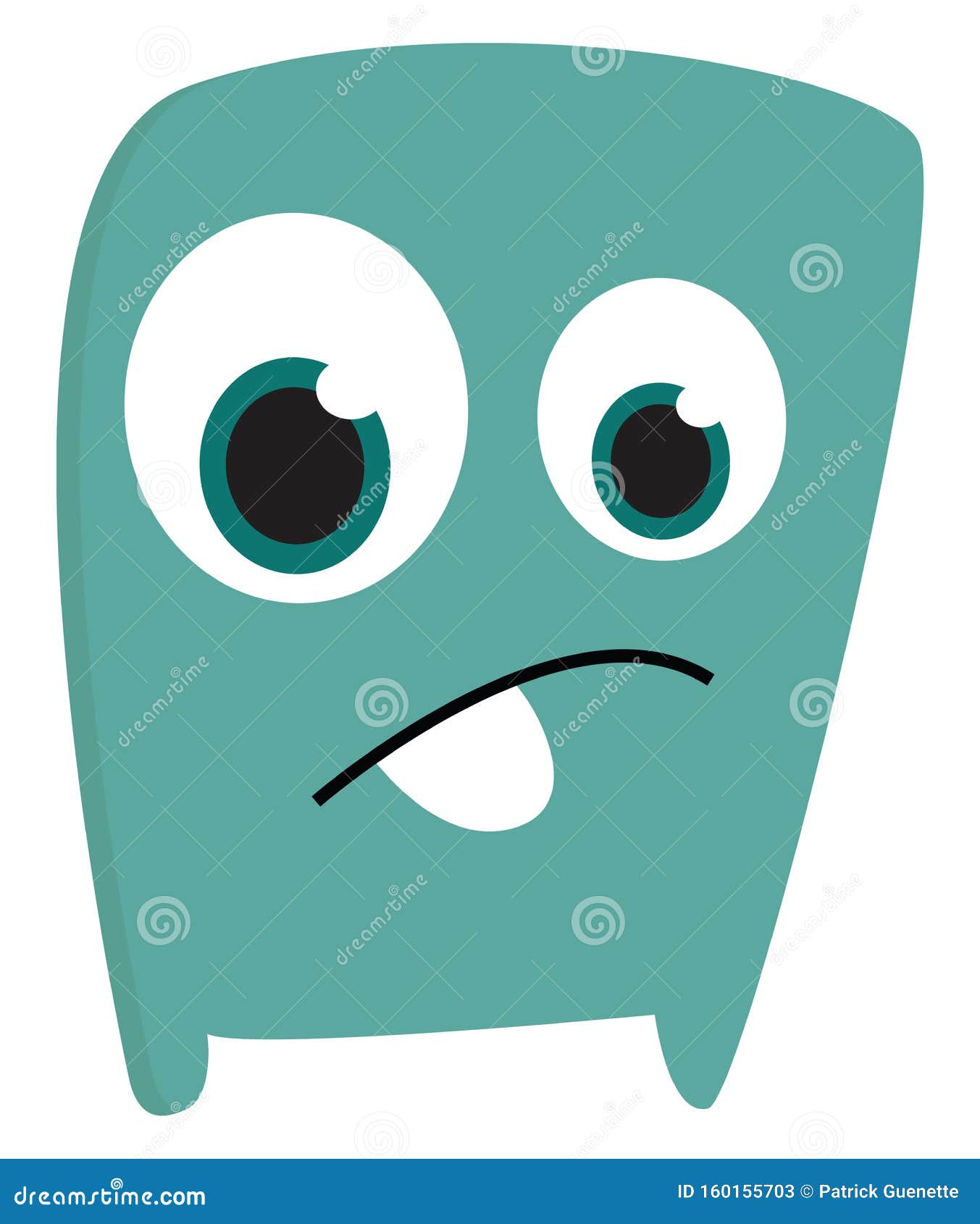 Sad Monster Vector or Color Illustration Stock Vector - Illustration of ...