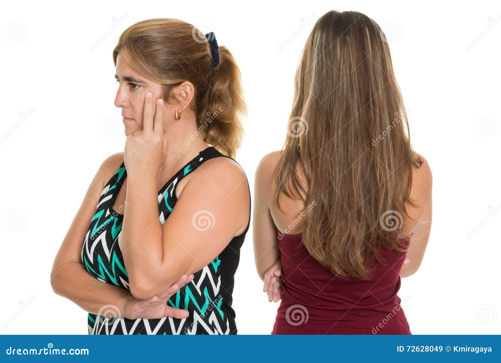 Sad Mother After Having An Argument With Her Daughter Stock Image