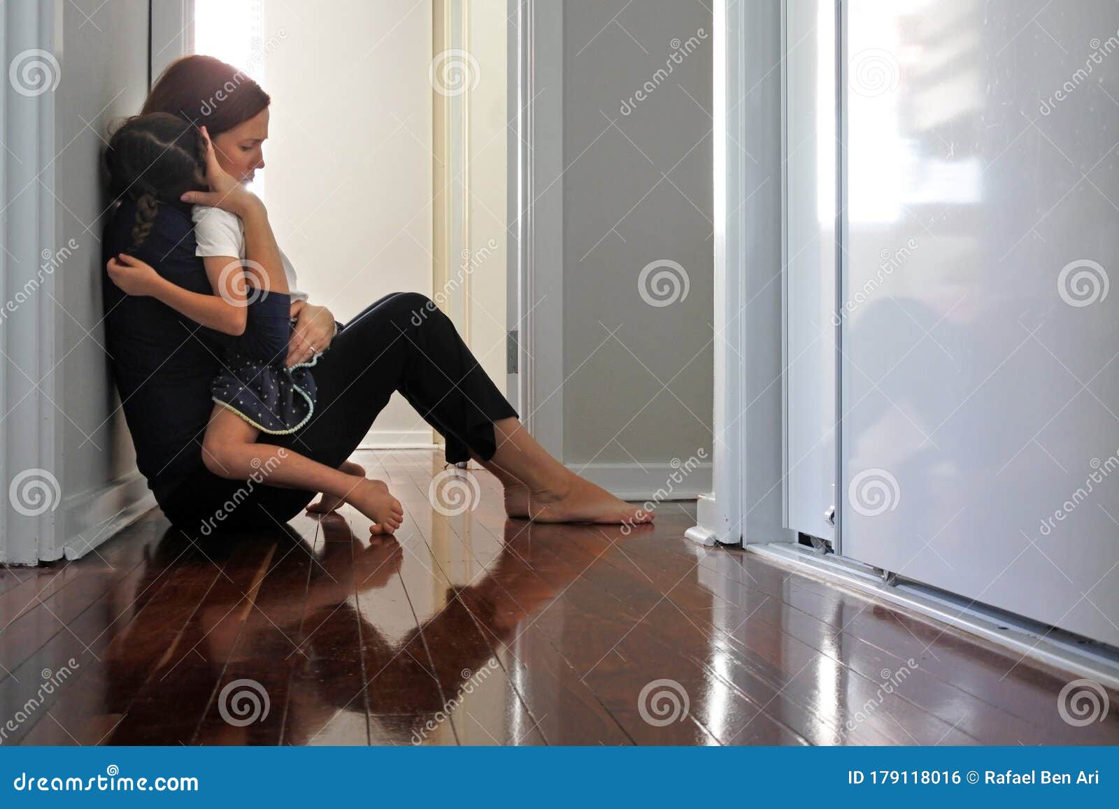 Sad Mother Hugging Her Young Daughter Stock Photo - Image of love ... Sad Mother Hugging Her Young Daughter Stock Photo - Image of love ...
