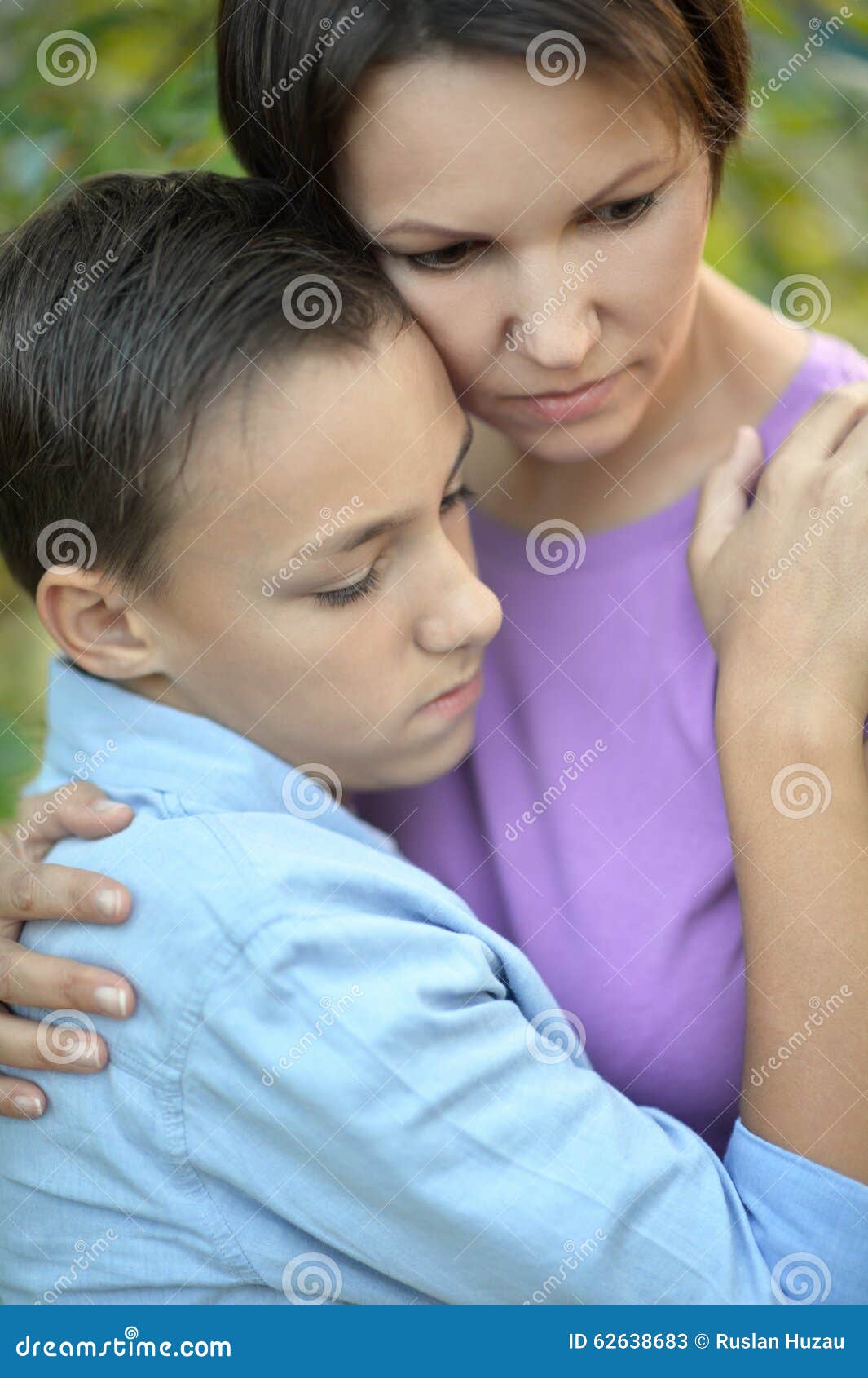 Sad Mother with Son in Park Stock Image - Image of people, lady: 62638683