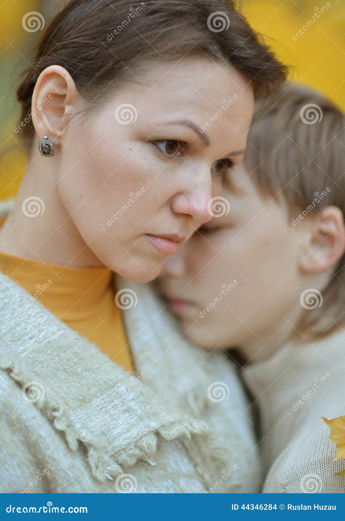 Sad mother with a son stock photo. Image of closeness - 44346284