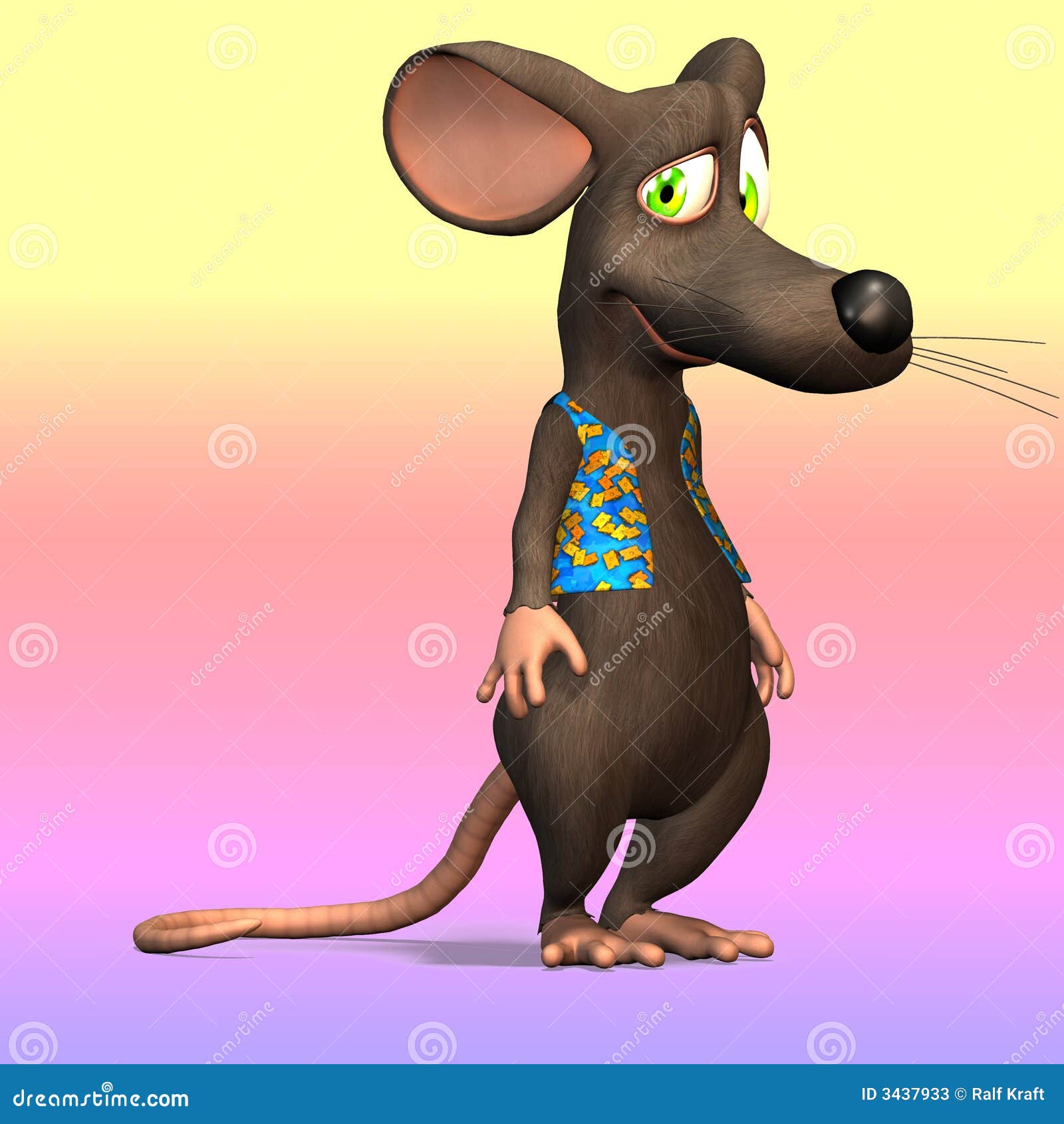 Sad mouse character stock illustration. Illustration of dejected - 3437933