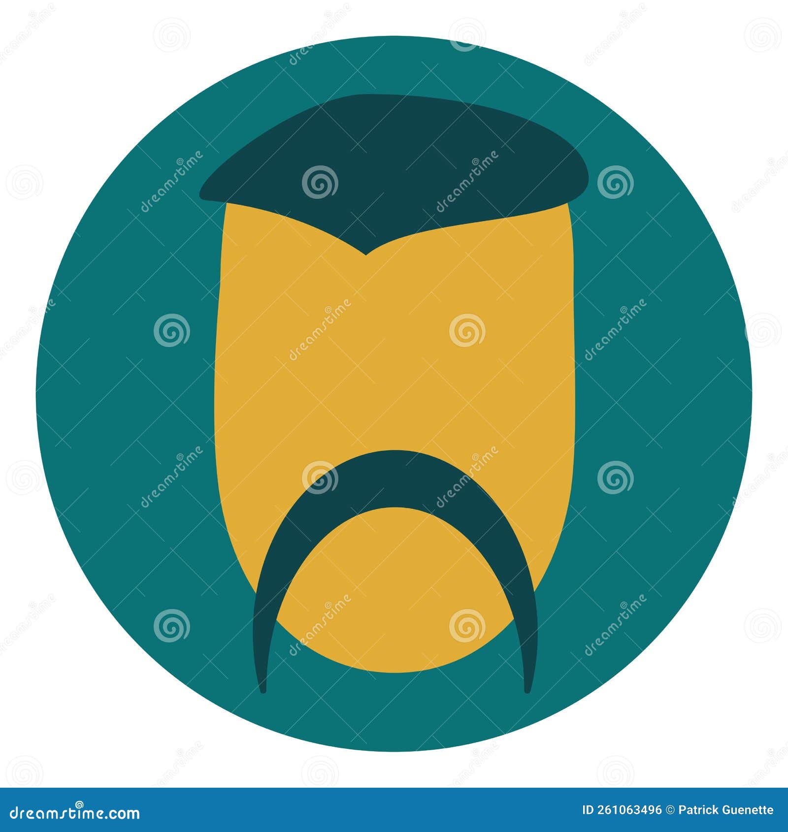 Sad moustache, icon stock vector. Illustration of graphic - 261063496