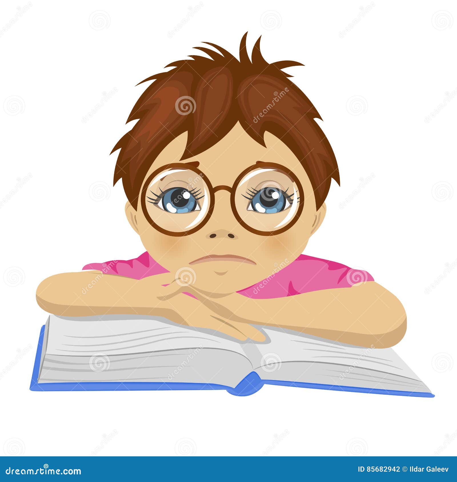 Schoolboy With Open Book On White Background Royalty-Free Stock Photo ...